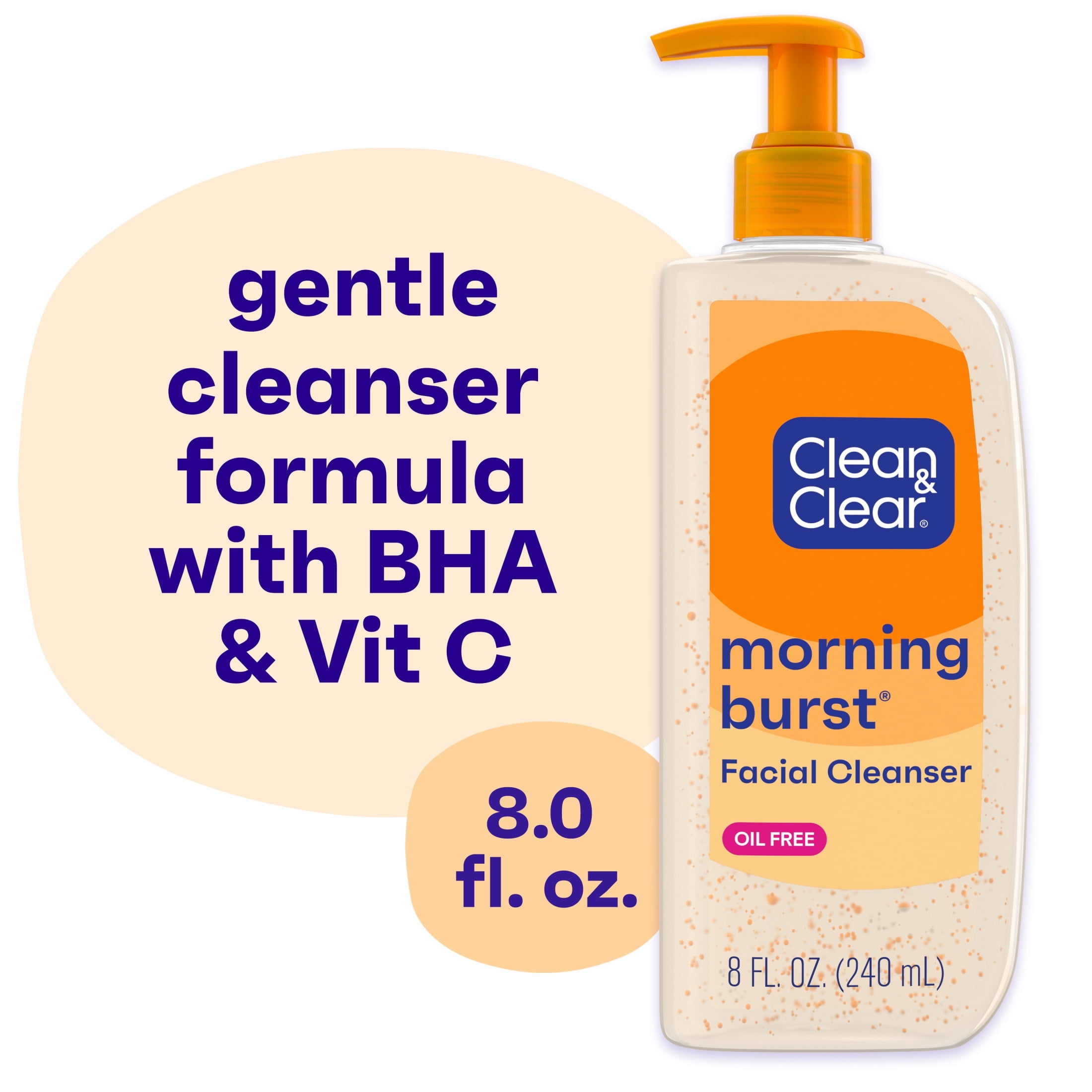 Clean & Clear Morning Burst: Vitamin C & BHA Oil-Free Cleanser ...