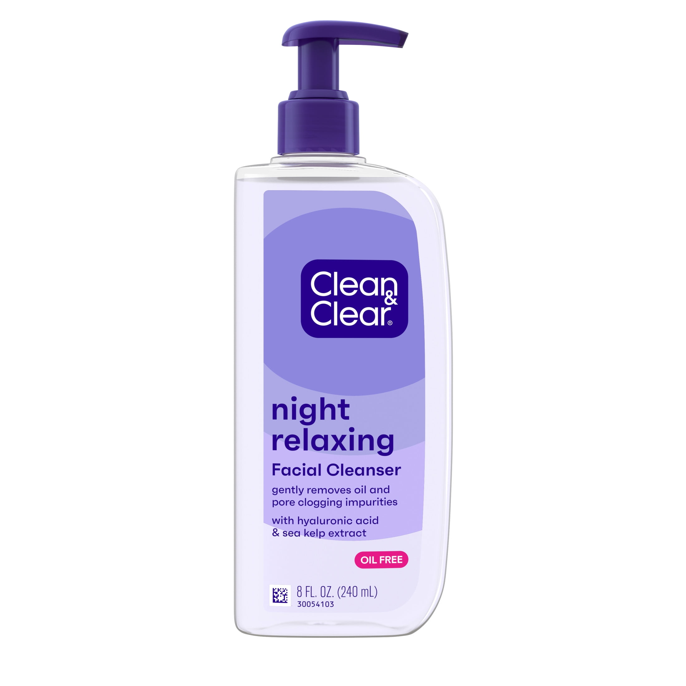 Clean & Clear Night Relaxing Foaming Facial Cleanser, Hyaluronic Acid ...