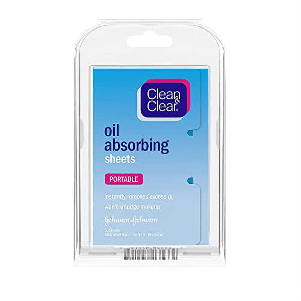 Clean & Clear Oil Absorbing Facial Sheets, Portable Blotting Papers for ...