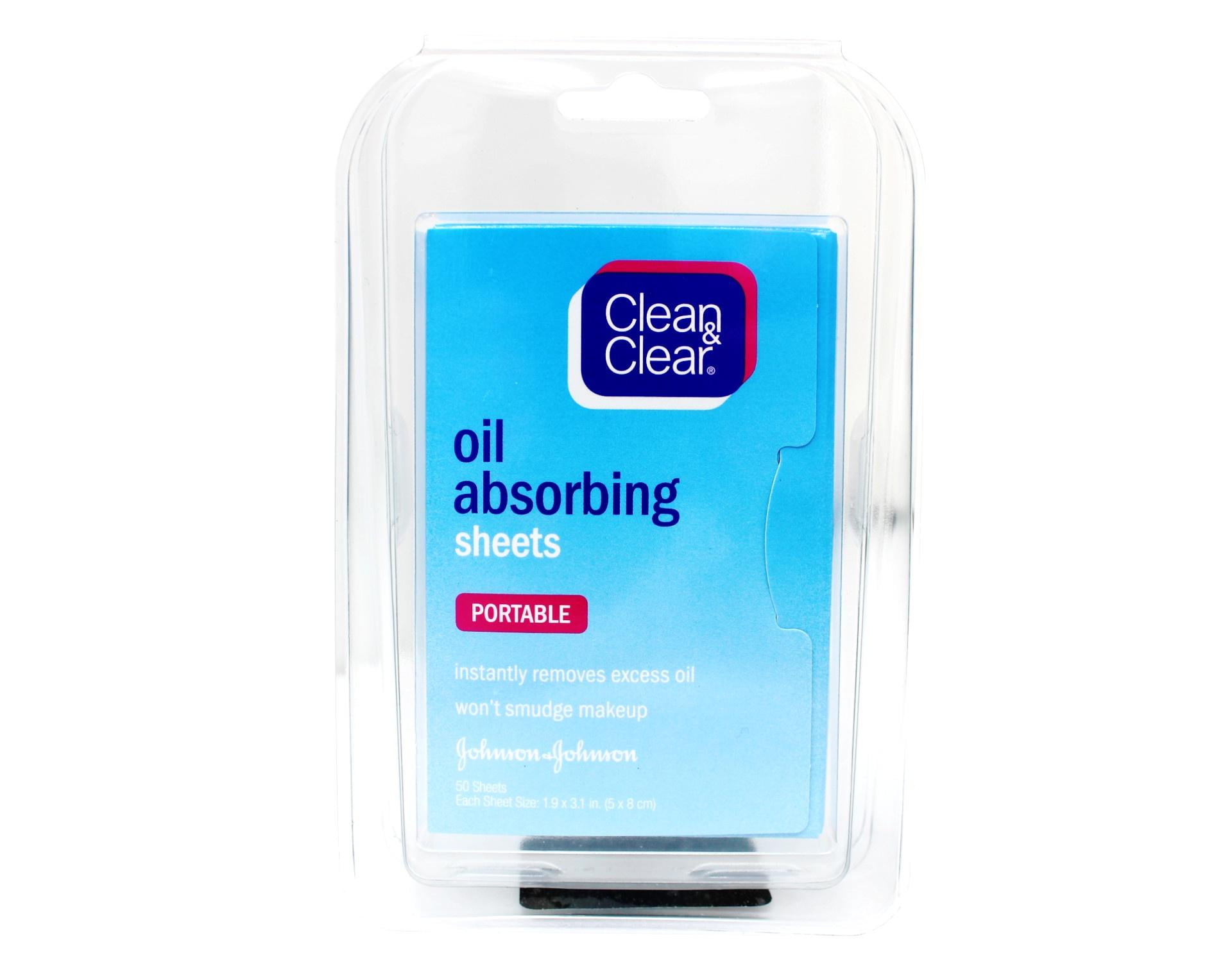 Clean & Clear Oil Absorbing Facial Sheets, Portable Blotting Papers for ...