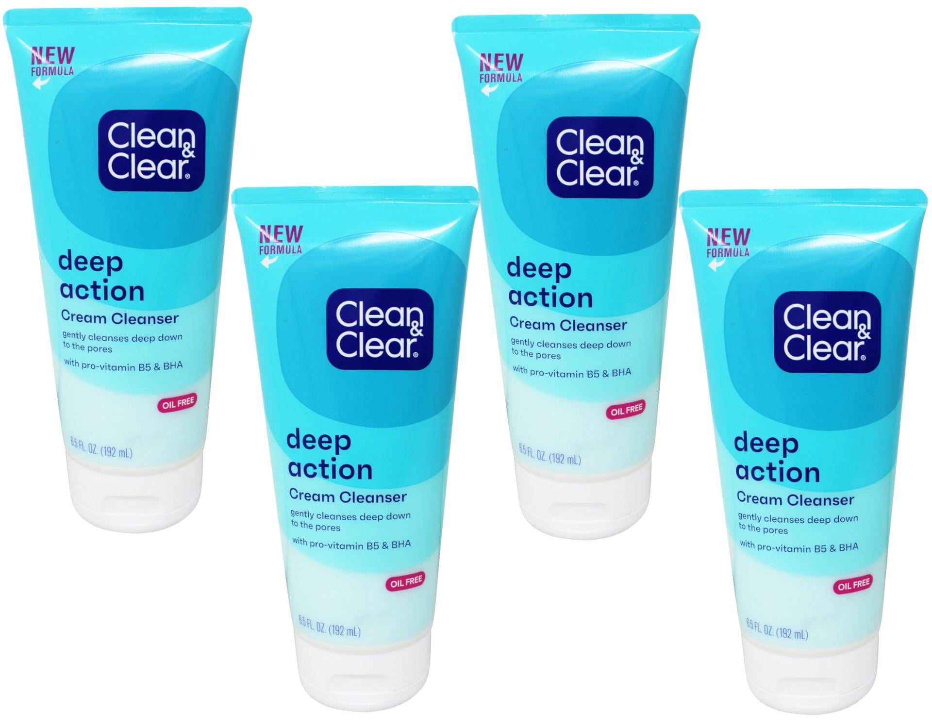 Clean & Clear Oil Free Deep Action Cream Cleanser, 6.5 Ounce (Value ...
