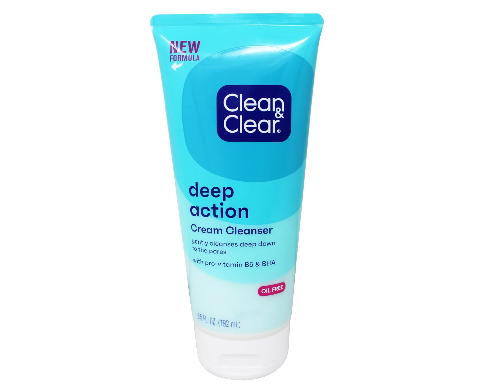 Clean & Clear Oil-Free Deep Action Cream Facial Cleanser, 6.5 fl. oz ...