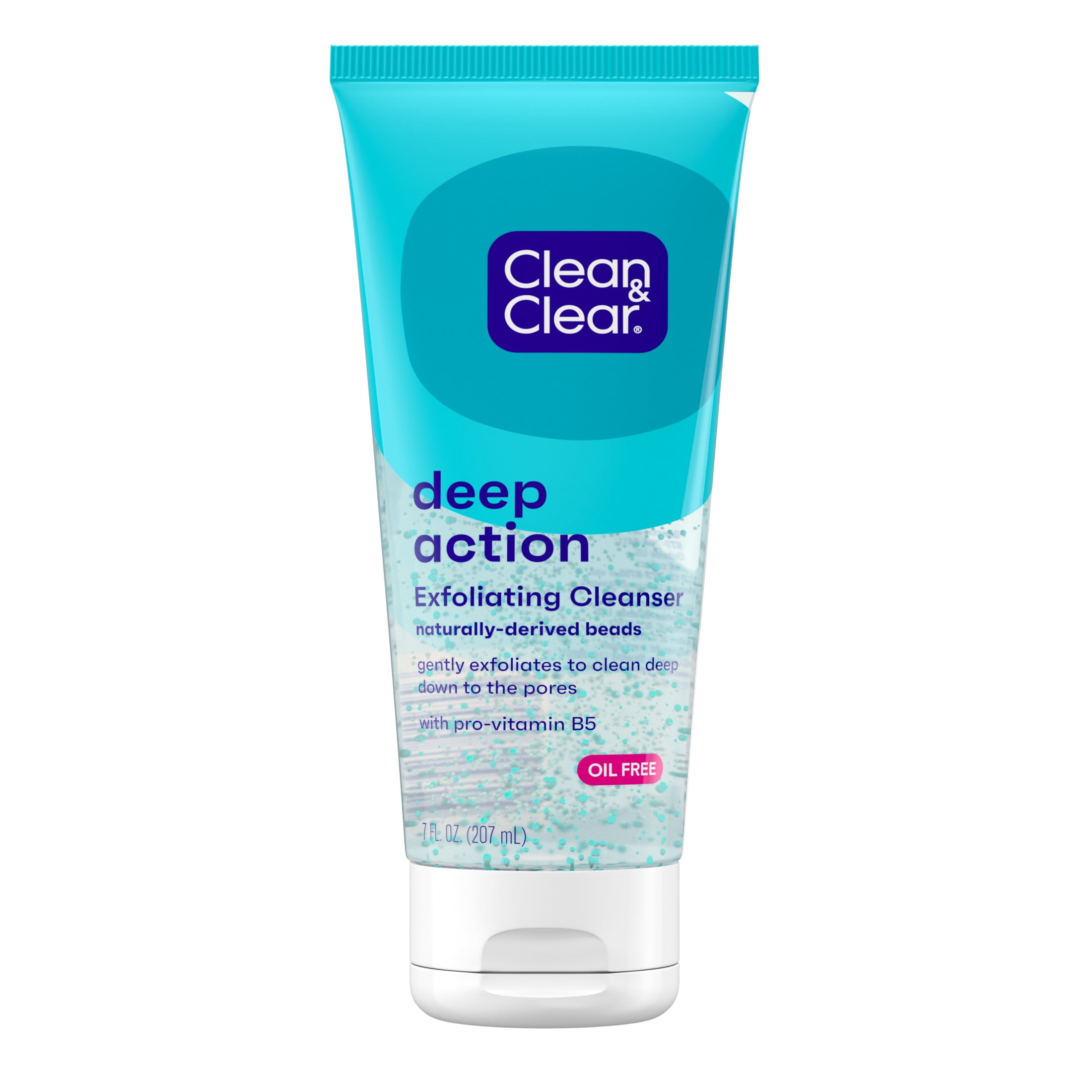 Clean Clear Oil-Free Deep Action Exfoliating Acne Face Wash, Facial ...