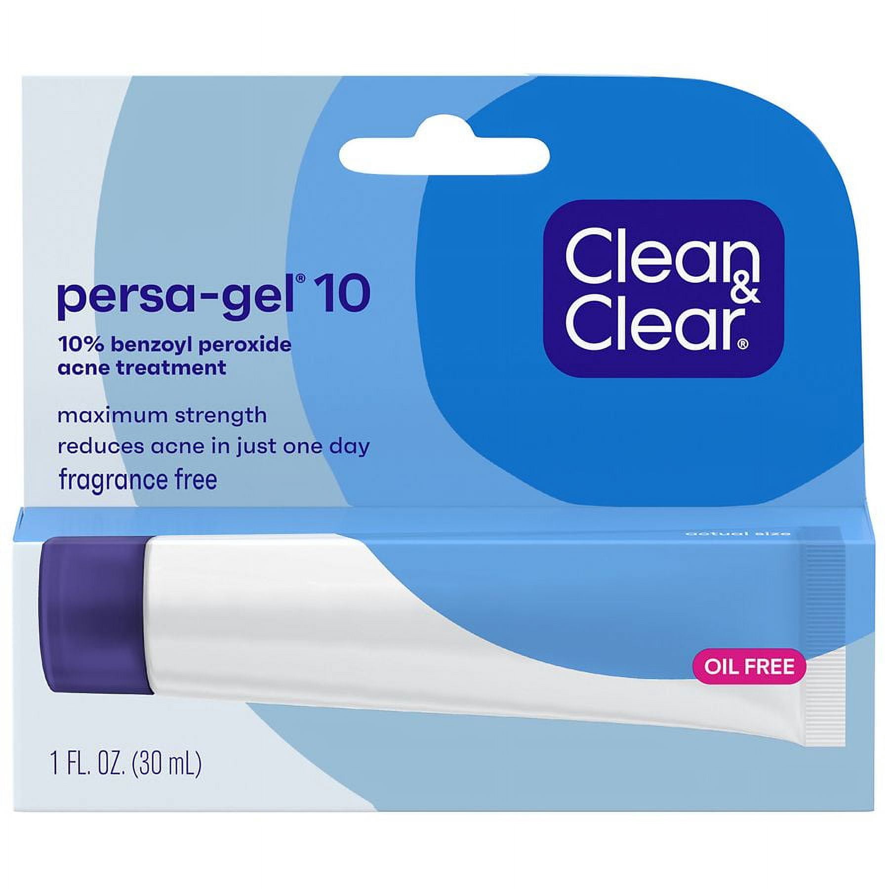 Clean & Clear Persa-Gel 10 Acne Medication, 10% Benzoyl Peroxide ...