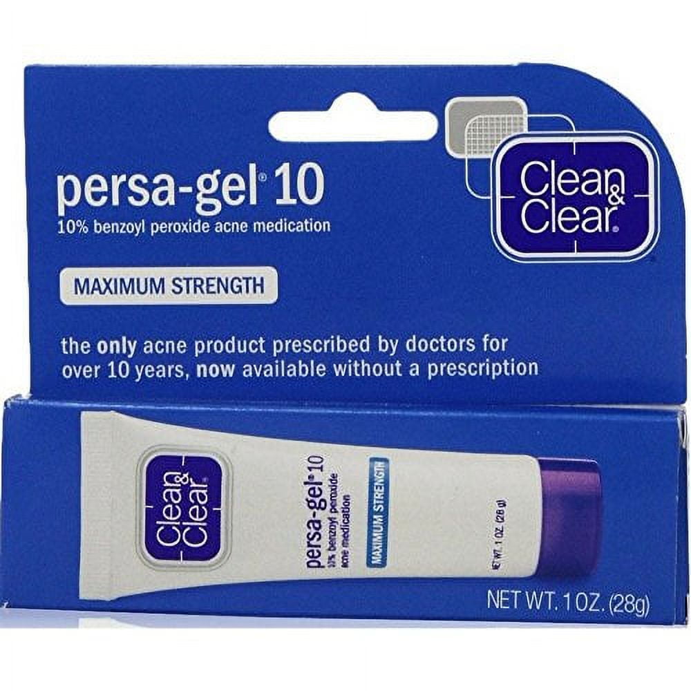 Clean & Clear Persa-Gel 10 Maximum Strength Topical Acne Treatment, 10% Benzoyl Peroxide, 1 fl ...
