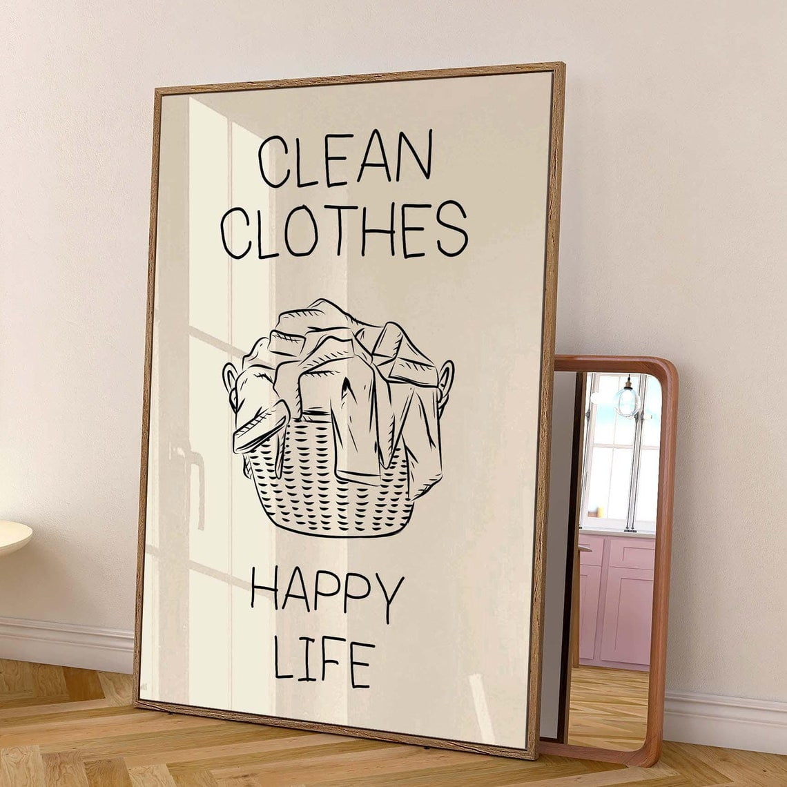Clean Clothes Poster Funny Laundry Print Laundry Room Decor Cute Quote ...