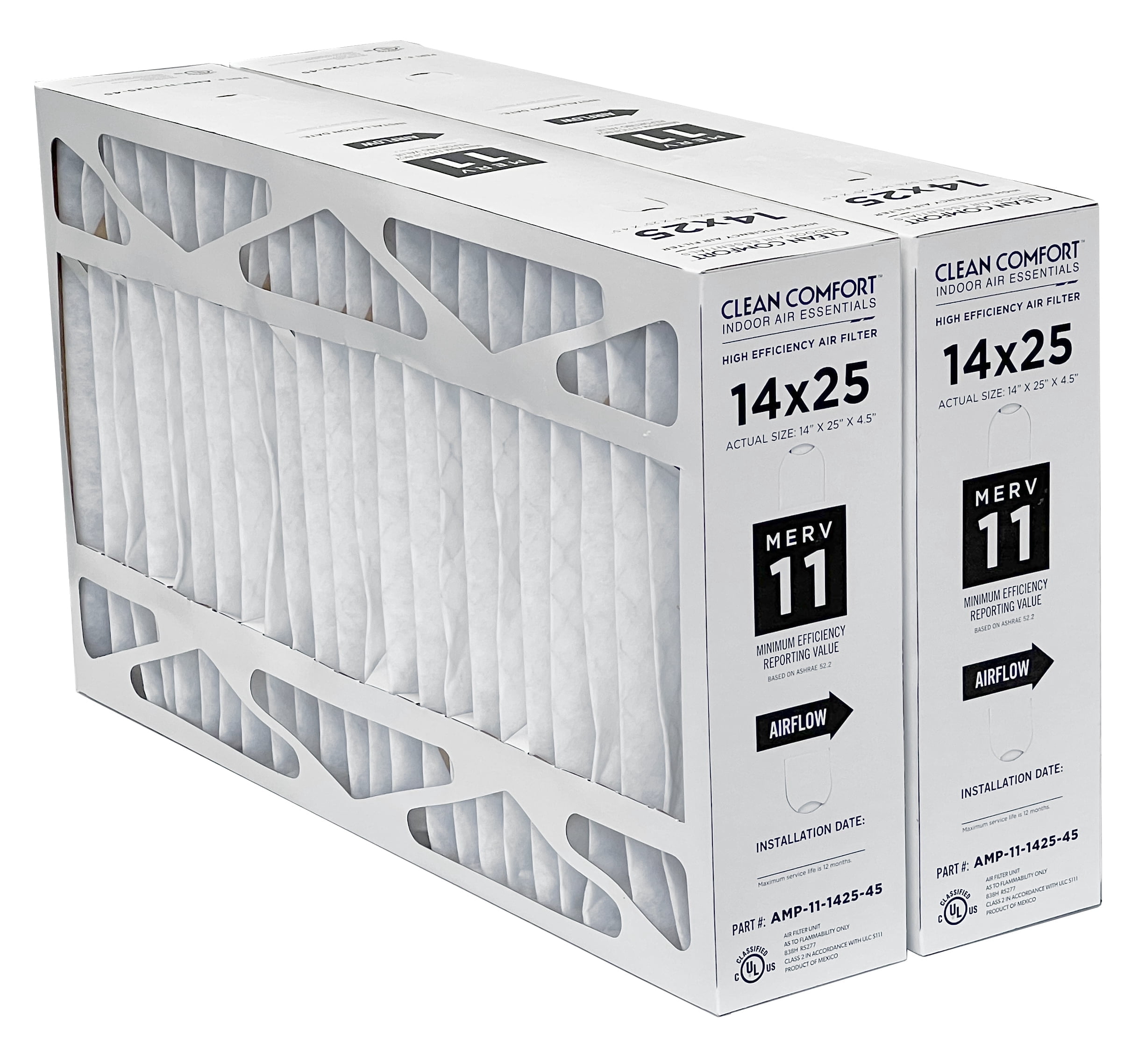 Clean Comfort AMP-11-1425-45 (2-Pack) - 14" x 25" x 4.5" Media Air ...