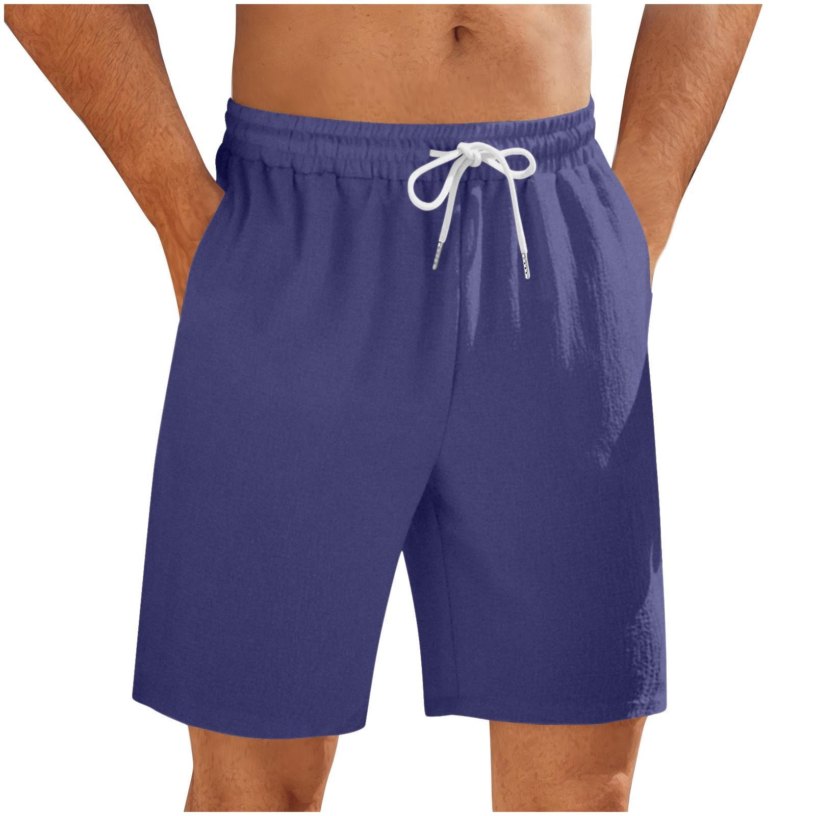 Clean Cotton Linen Shorts for Men Elastic High Waist Short Pant ...