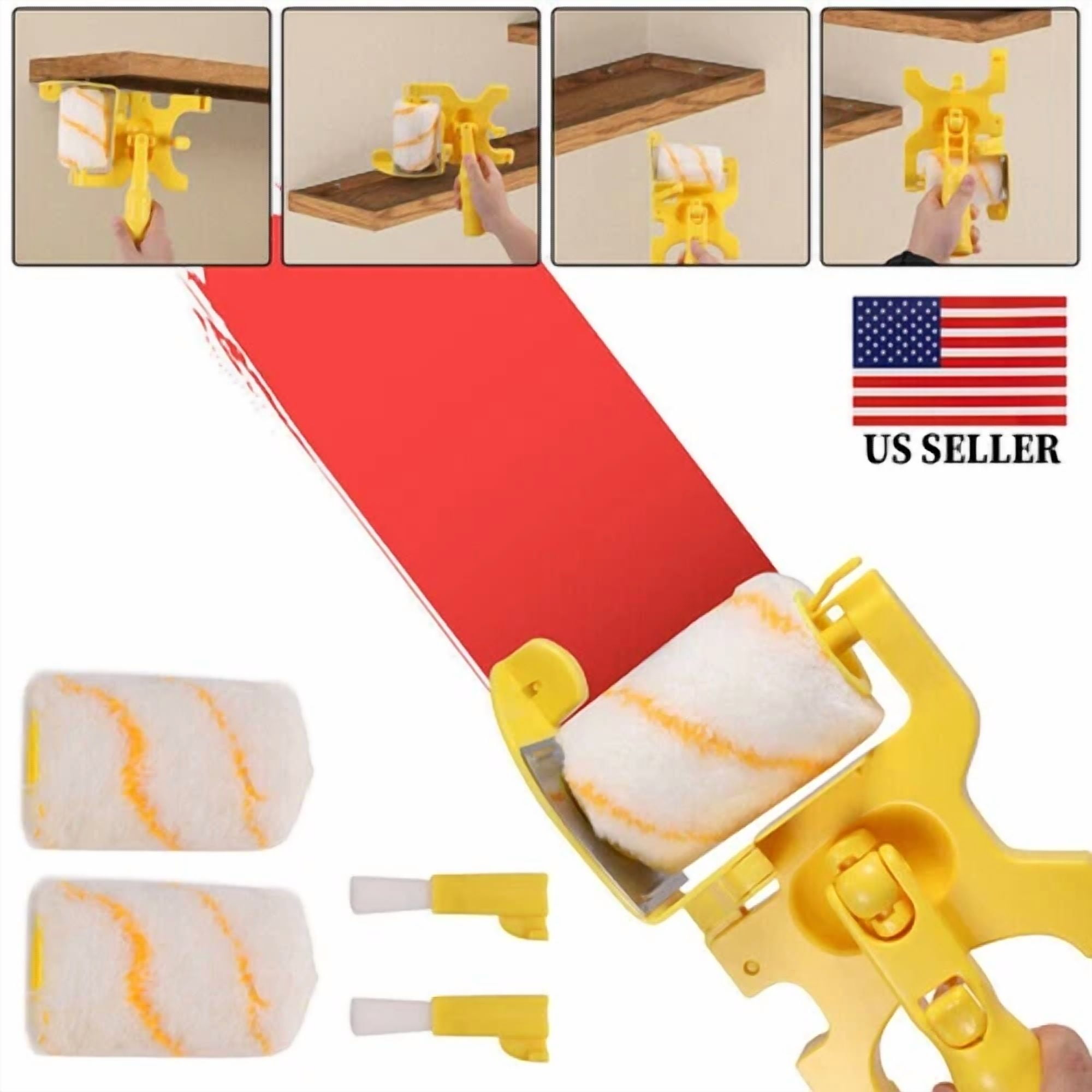 Clean-Cut Paint Edger Roller Brush Soft Tool For Home Room Garage Wall ...