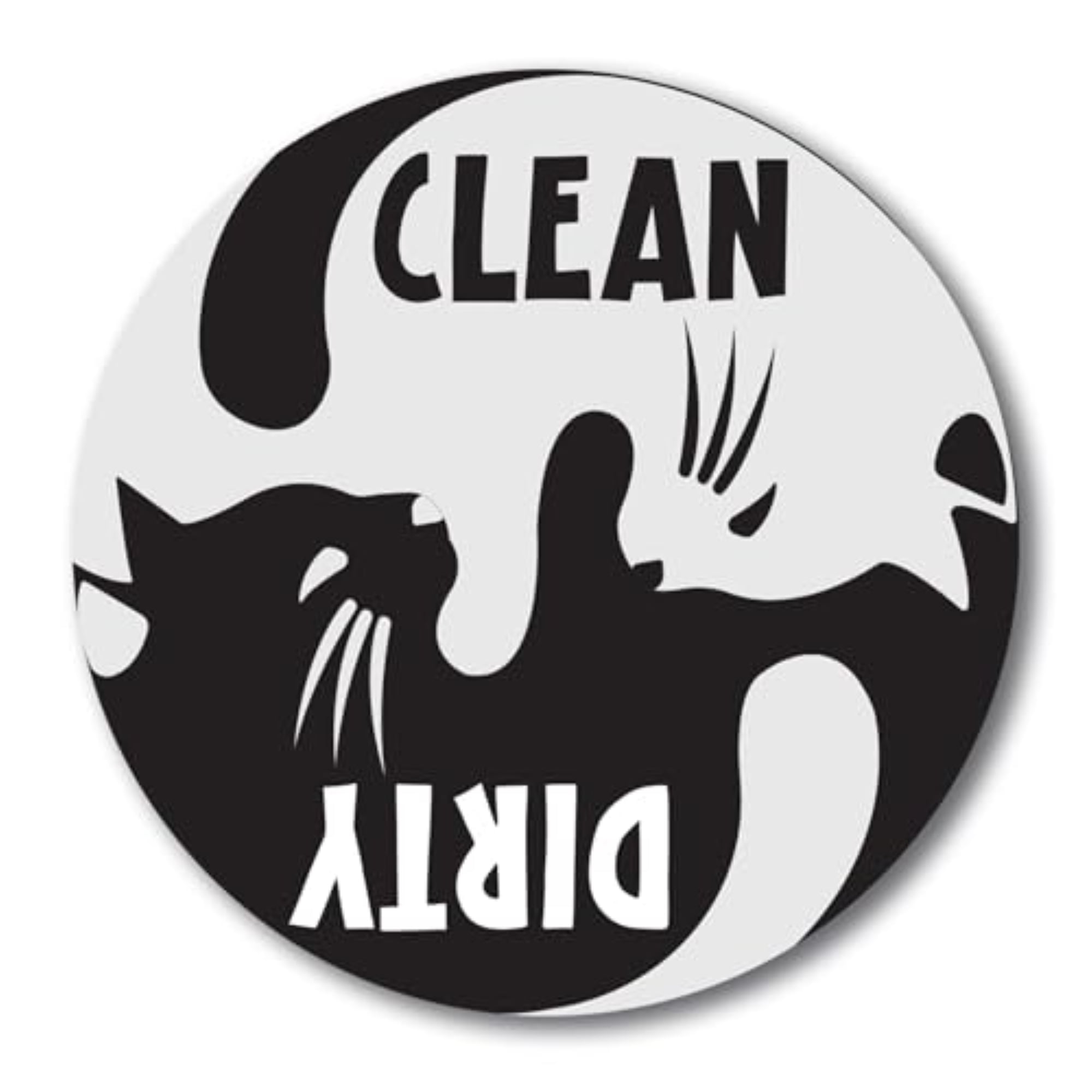 Clean Dirty Cat Dishwasher Indicator Magnet Decal, 5 Inch, Kitchen ...
