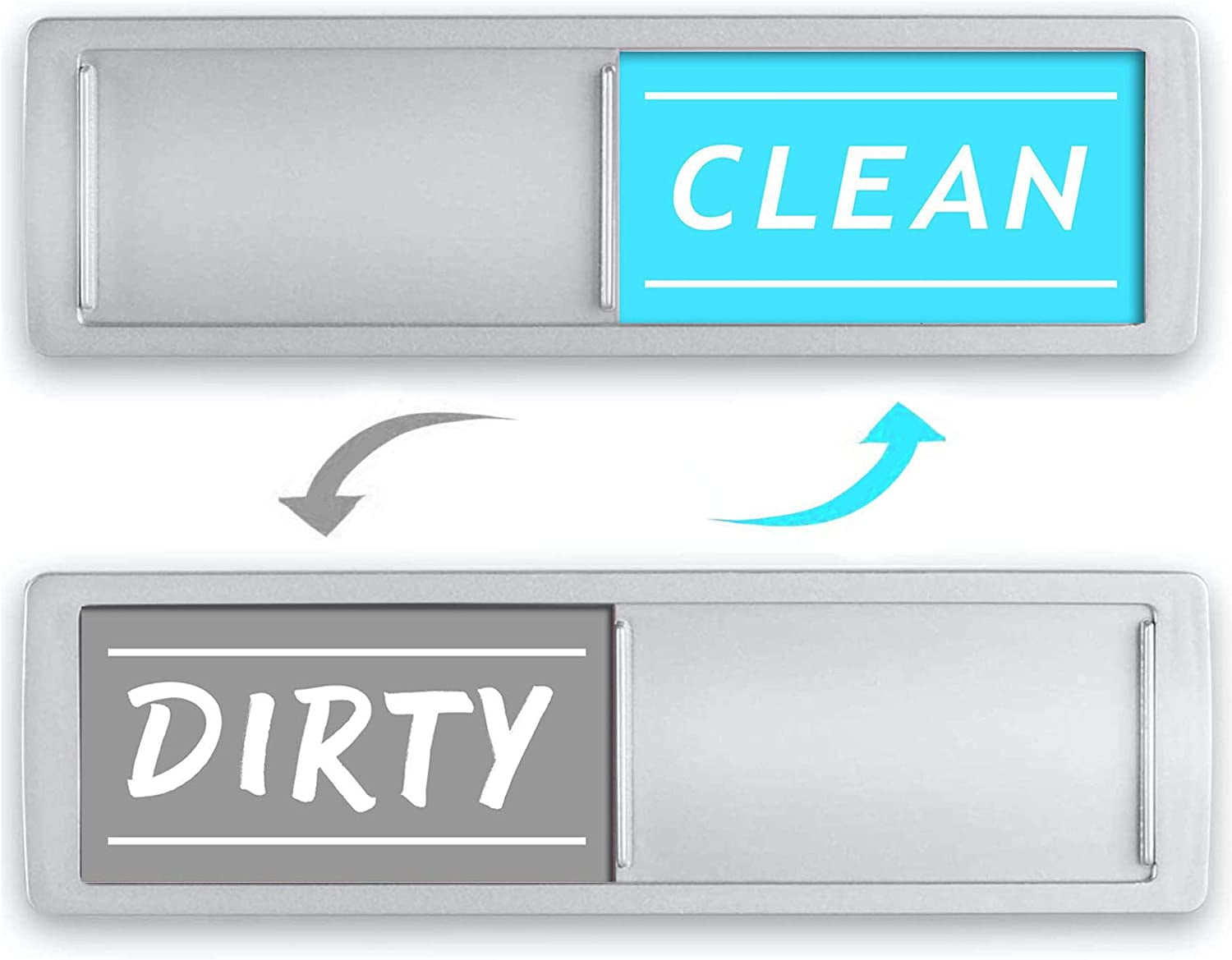 Clean Dirty Dishwasher Magnet - Non-Scratch Silver Signage Indicator ...
