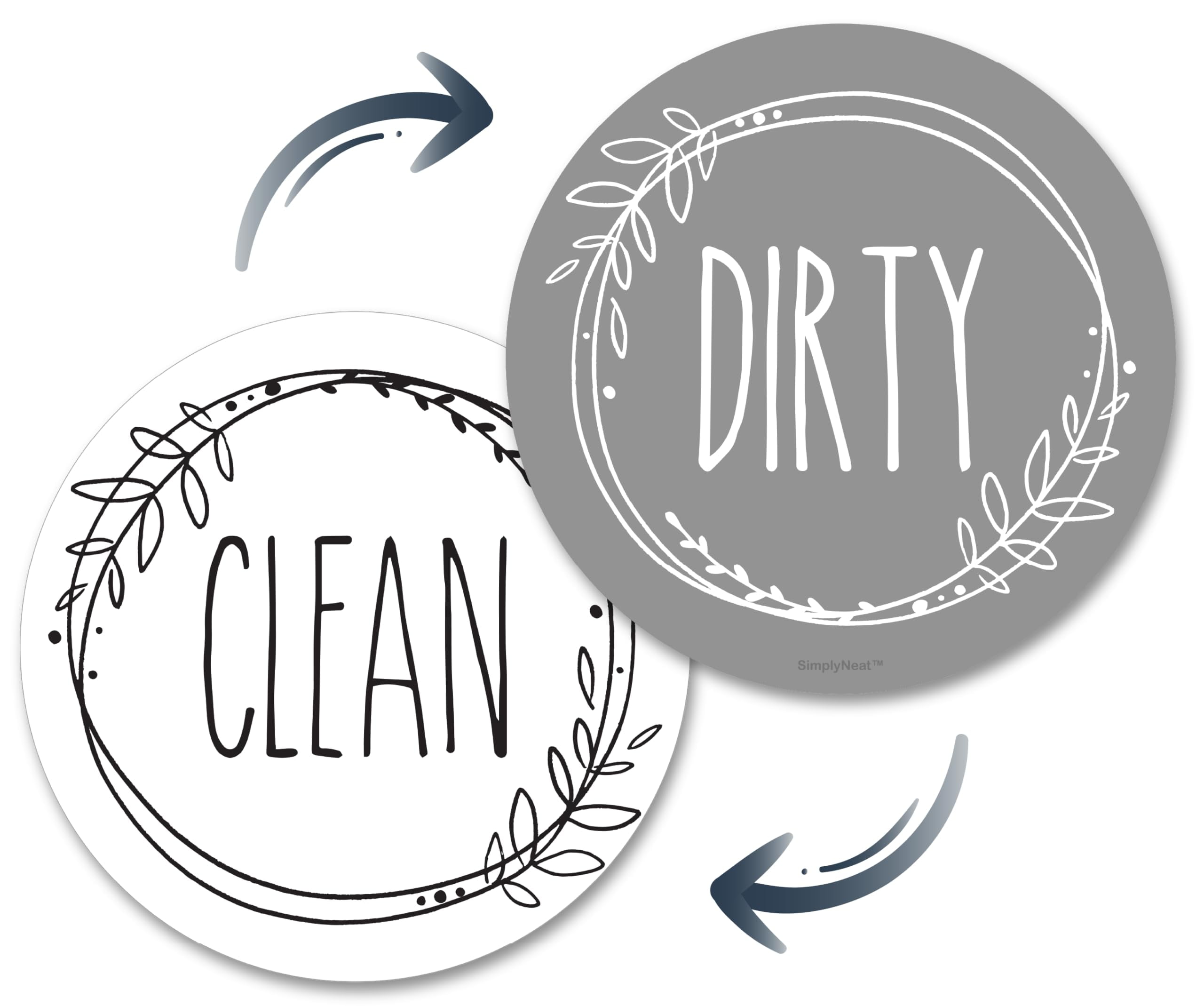Dishwasher Magnet Sign Clean Dirty Indicator Double Sided for Stainless ...