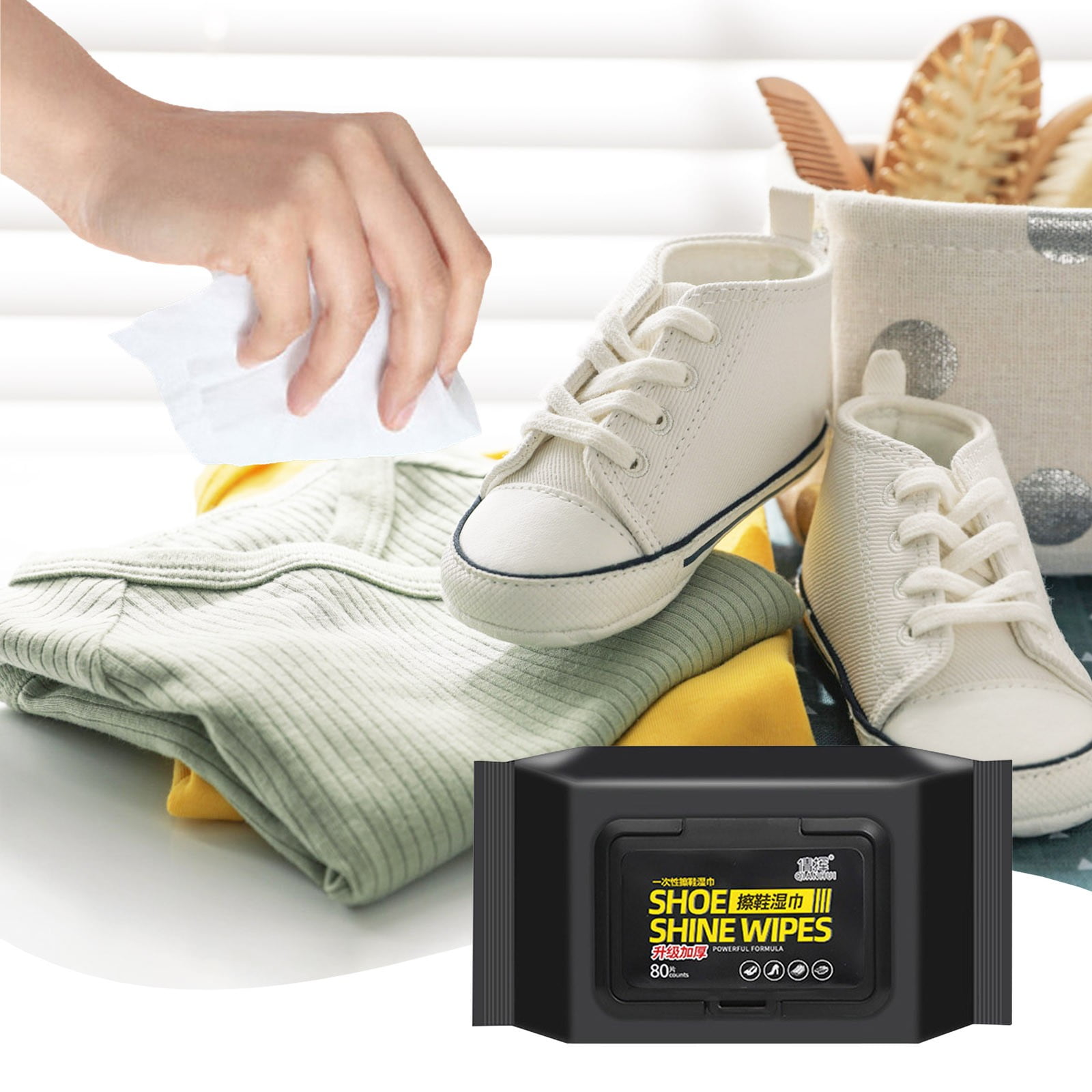 Clean, Disposable Shoe Wipes, Portable Travel Pack, Removes Dirt Stains ...