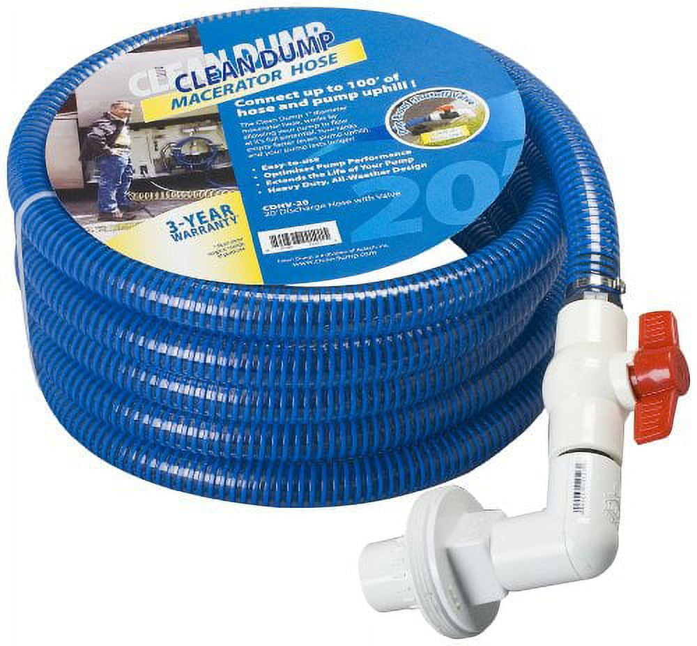 Clean Dump (Cdhv-20) 20' Length Discharge Hose With Drip Proof Valve ...