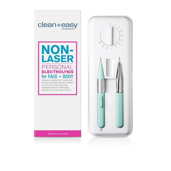 Clean+Easy Non-Laser Electrolysis Facial Hair Removal Device, Battery ...