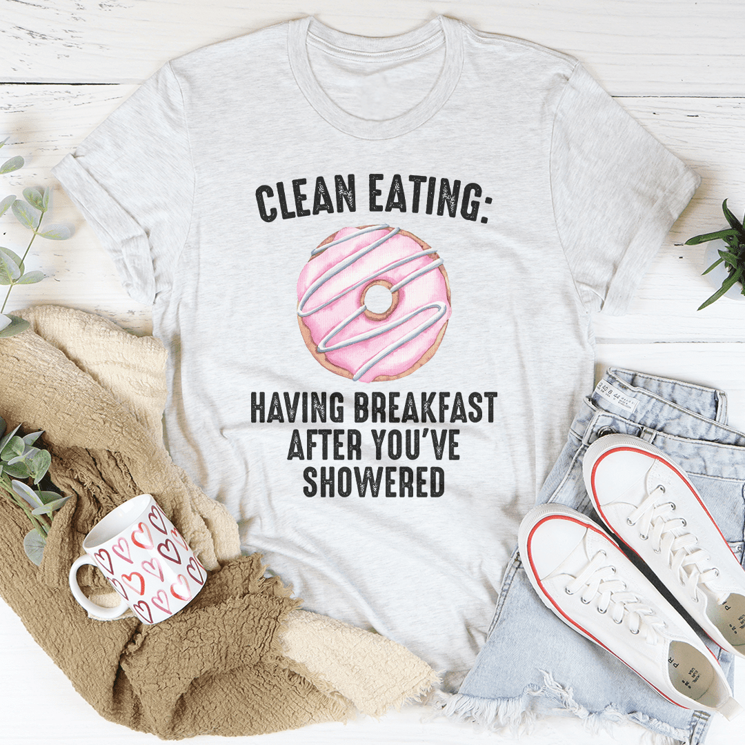 Clean Eating Tee Black Heather S Peachy Sunday T-Shirt - Walmart.com