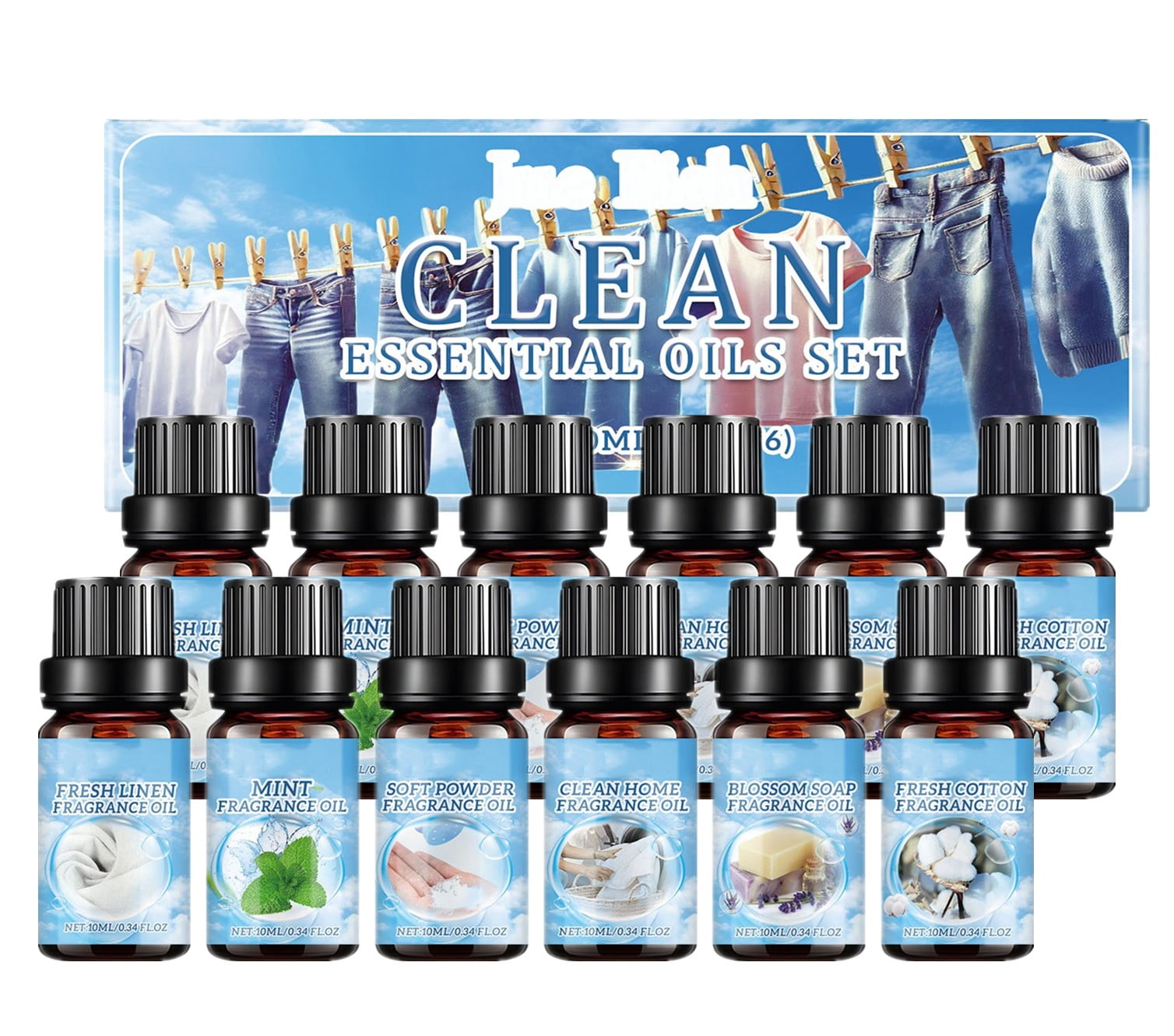 Clean Fragrance Oils Set, Premium Essential Oils Set for Diffuser ...