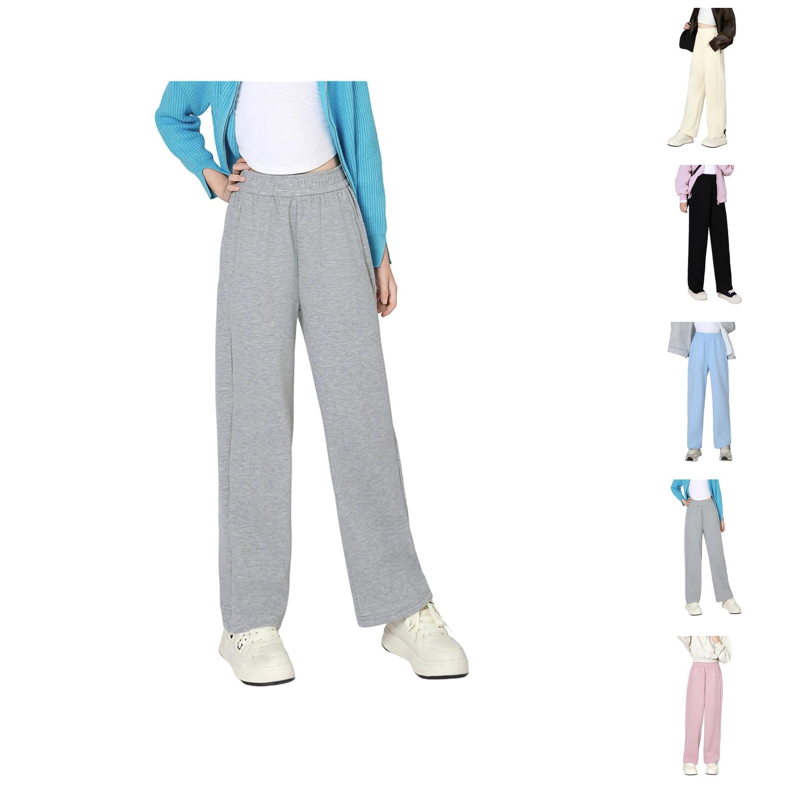 Clean Girl Clothes Solid Color Sweatpants Girls Pants Casual Straight ...