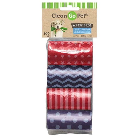 Clean Go Pet Waste Bags 8 Roll Stars & Stripes - Walmart.com