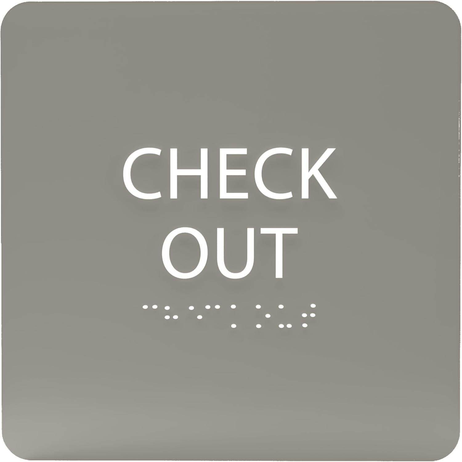 Clean Grey ADA Check Out Sign with Braille – Made from Durable and ...