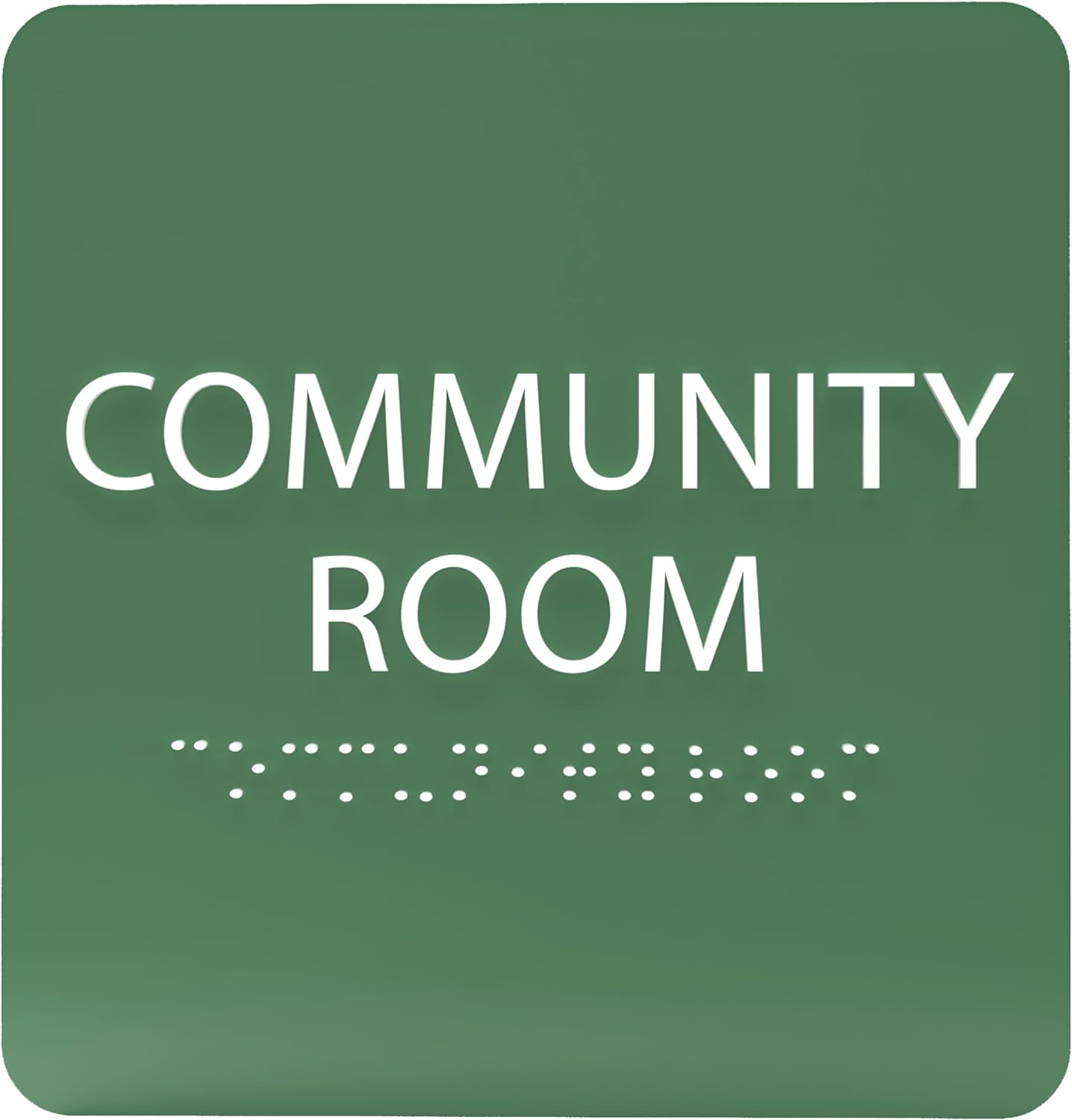 Clean Grey ADA Community Room Sign with Braille – Made from durable ...