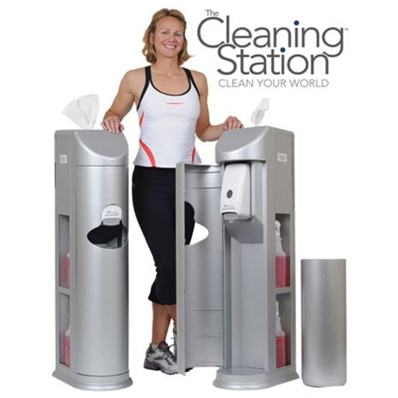 Clean Holdings 15'' x 10'' x 42'' Cleaning Station - Silver - Walmart.com