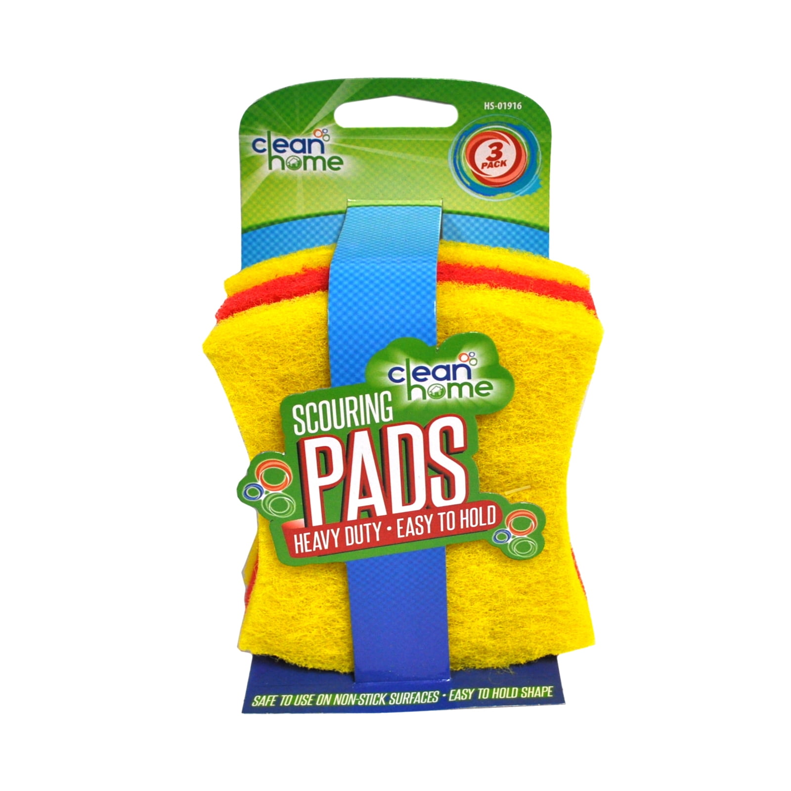 Clean Home Heavy Duty Assorted Color Scouring Pads 3 Pack - Walmart.com