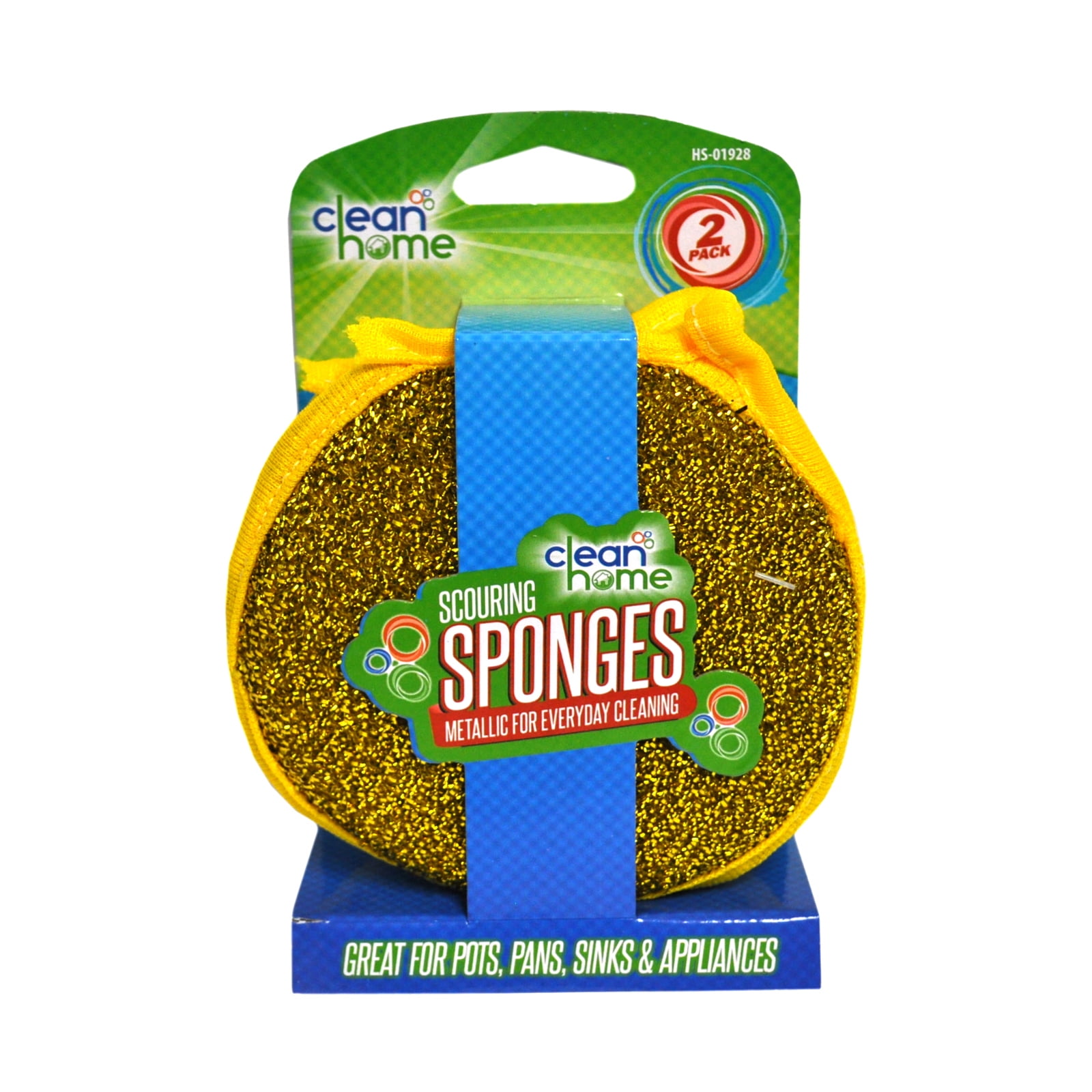 Clean Home Metallic Scouring Sponges 2 Pack - Walmart.com