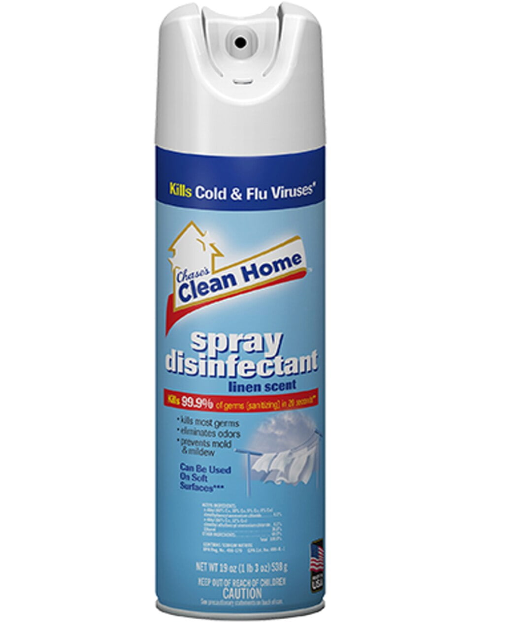 Clean Home Spray Disinfectant, Linen Scent, 19 oz Aerosol, Case of 12 ...