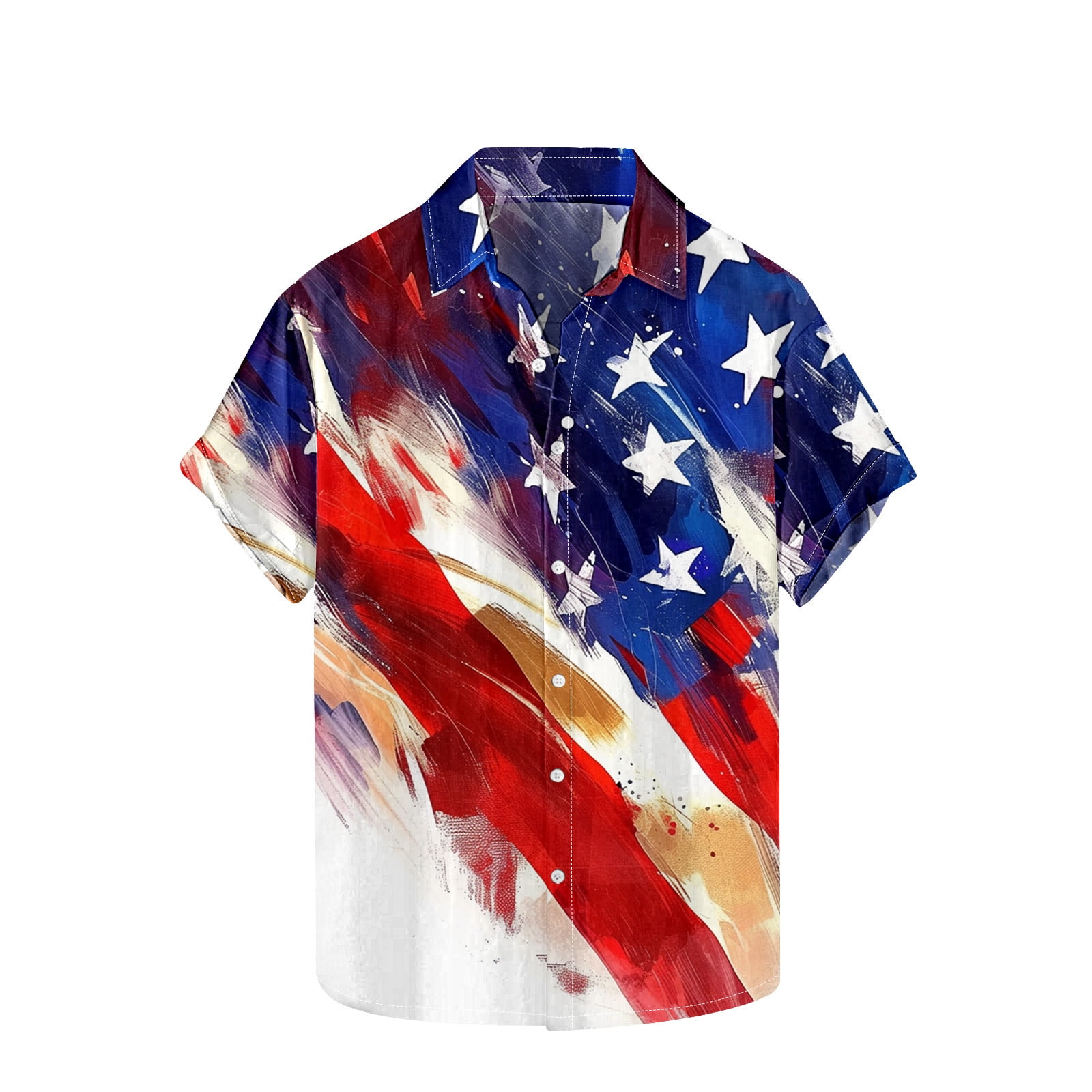 Clean Independence Day Patriotic Shirts For Men Button-Up Collared Tee ...