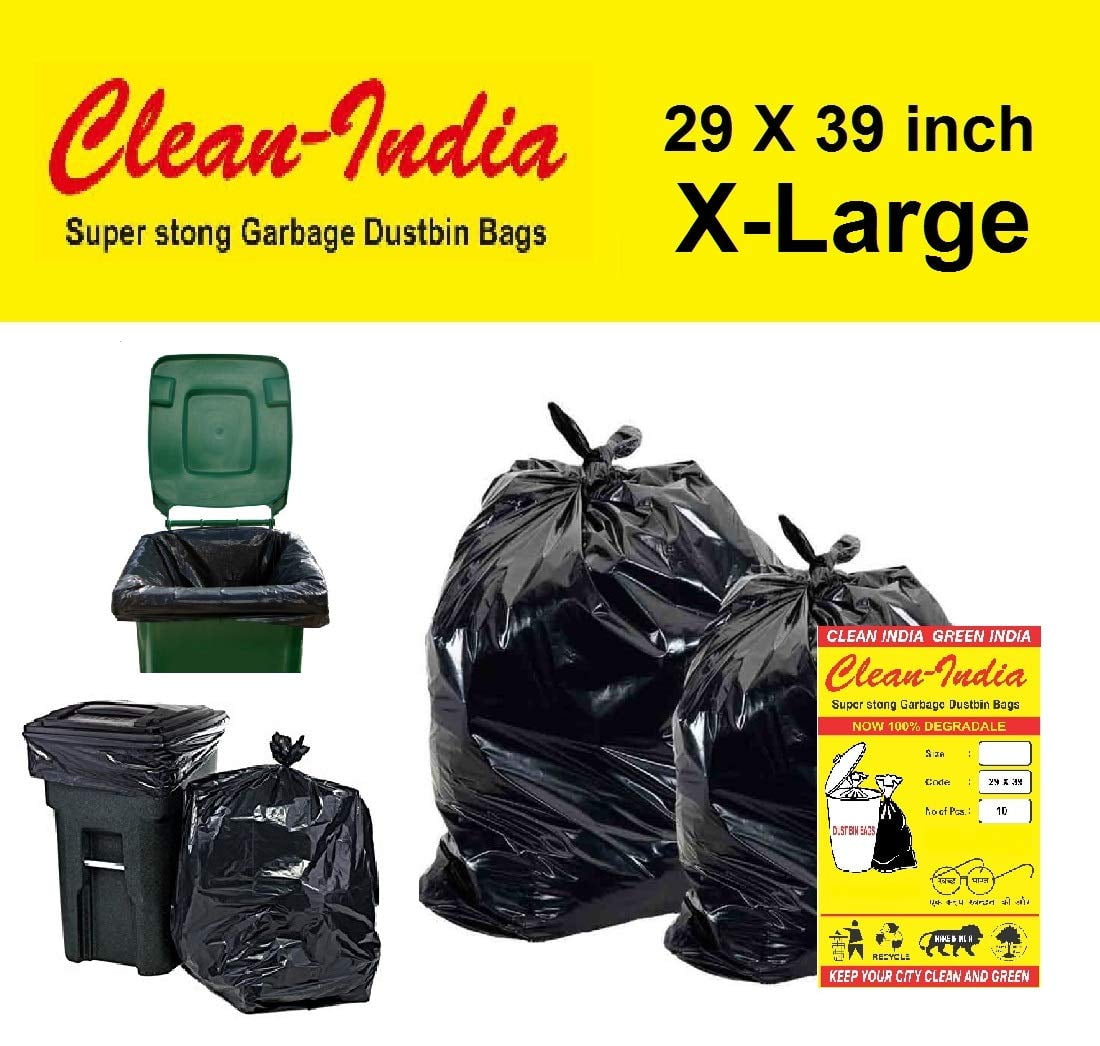 Clean India 29X39 XL 30 Pcs Pack Of 3 X 10 Pcs Extra Large Garbage Bag ...