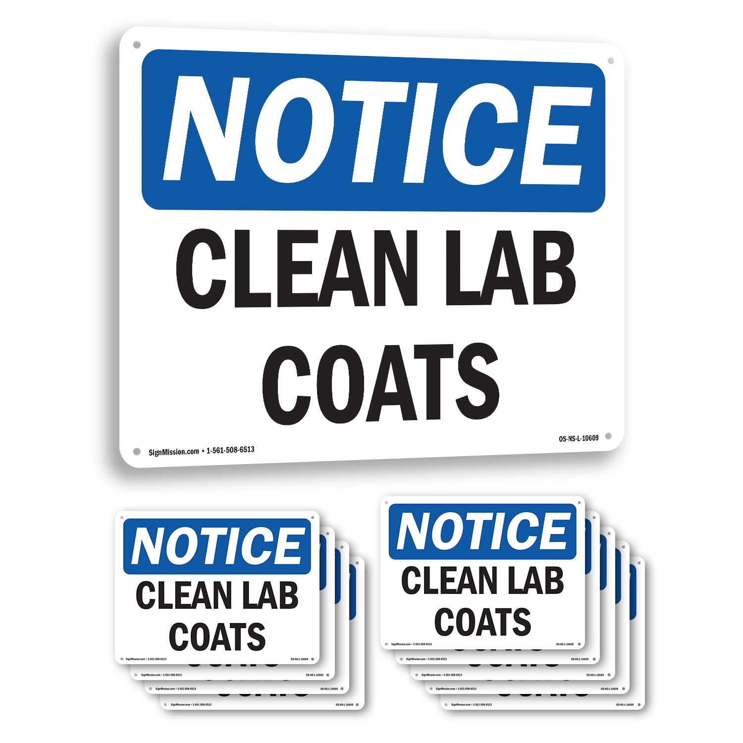 Clean Lab Coats OSHA Notice Aluminum Sign 24 Inch x 18 Inch - 10 Pack ...