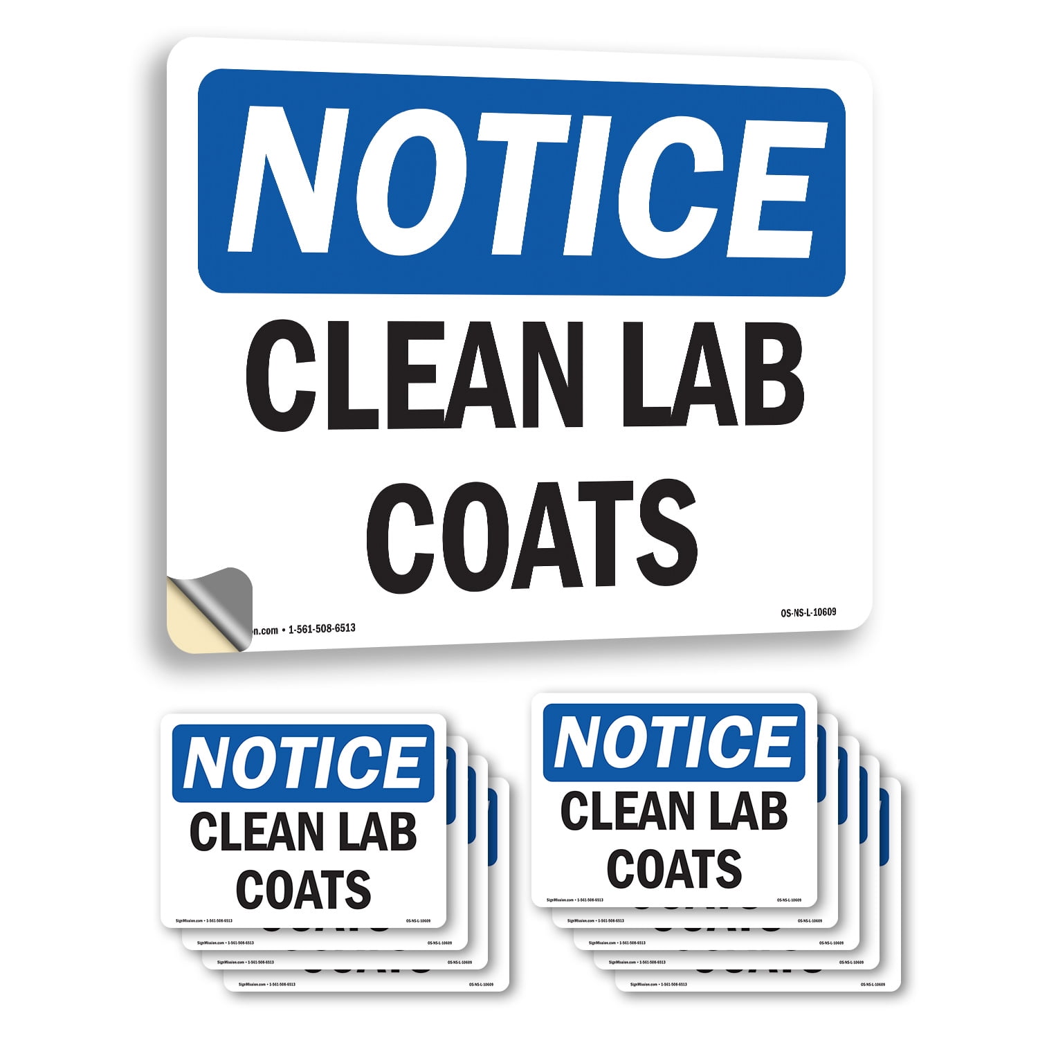 Clean Lab Coats OSHA Notice Vinyl Decal Label 10 Inch x 7 Inch - 10 ...