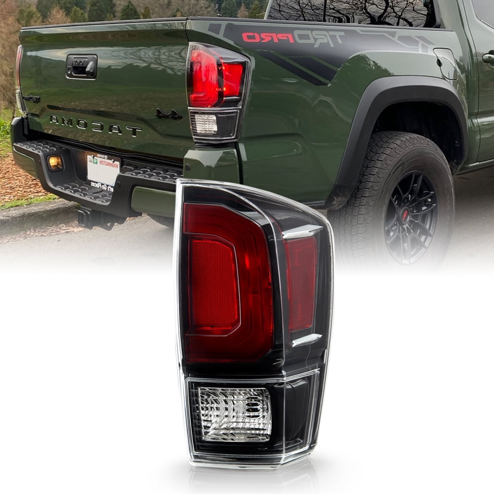 Clean Lens Black Bezel Tail Lights For 2020-2021 Toyota Tacoma TRD Pro ...