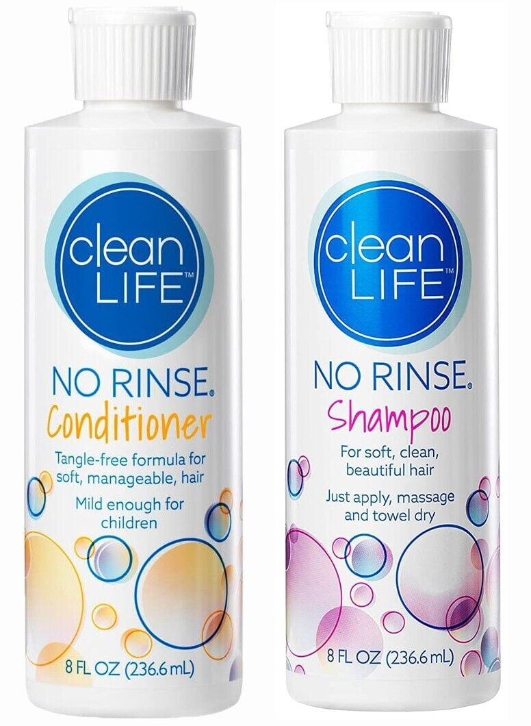 Clean Life No Rinse Shampoo & Conditioner 8 Fl. Oz Each Bottle ...