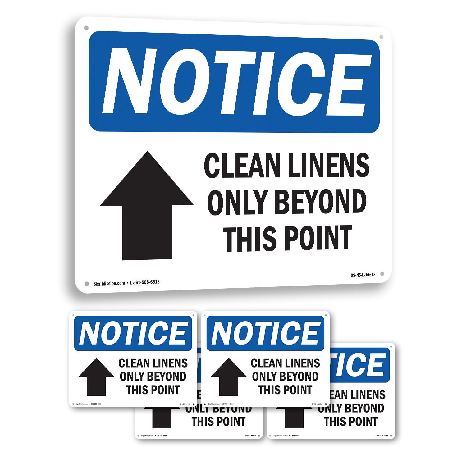 Clean Linens Only Beyond This OSHA Notice Rigid Plastic Sign 24 Inch x ...