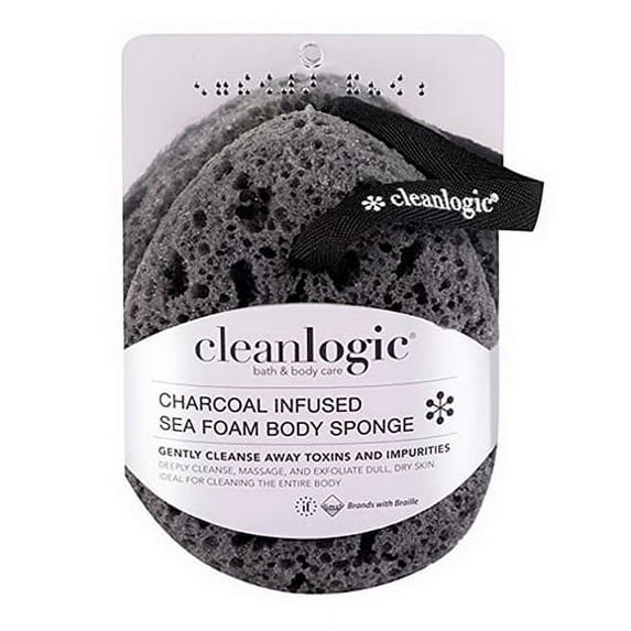 Clean Logic Charcoal Infused Sea Foam Body Sponge, 1 Ea, 3 Pack ...