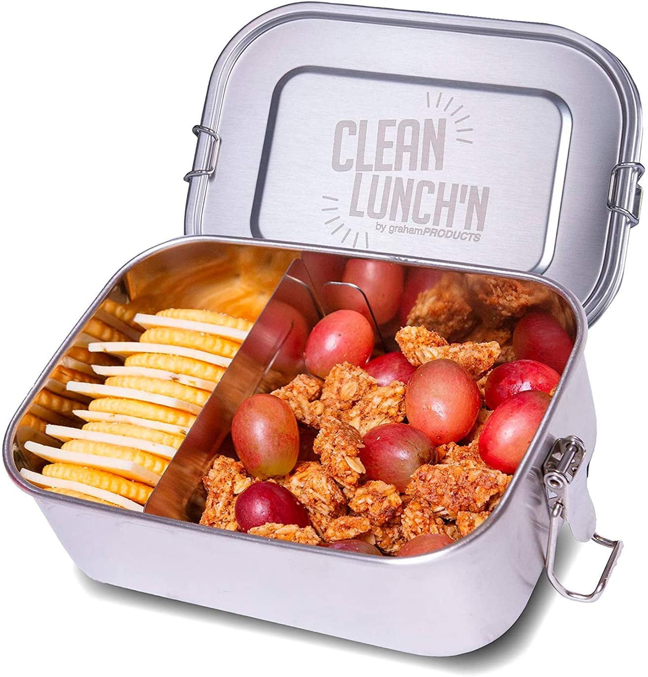 Clean Lunch'n 25oz Bento Box - Reusable Steel Meal Prep Container with ...