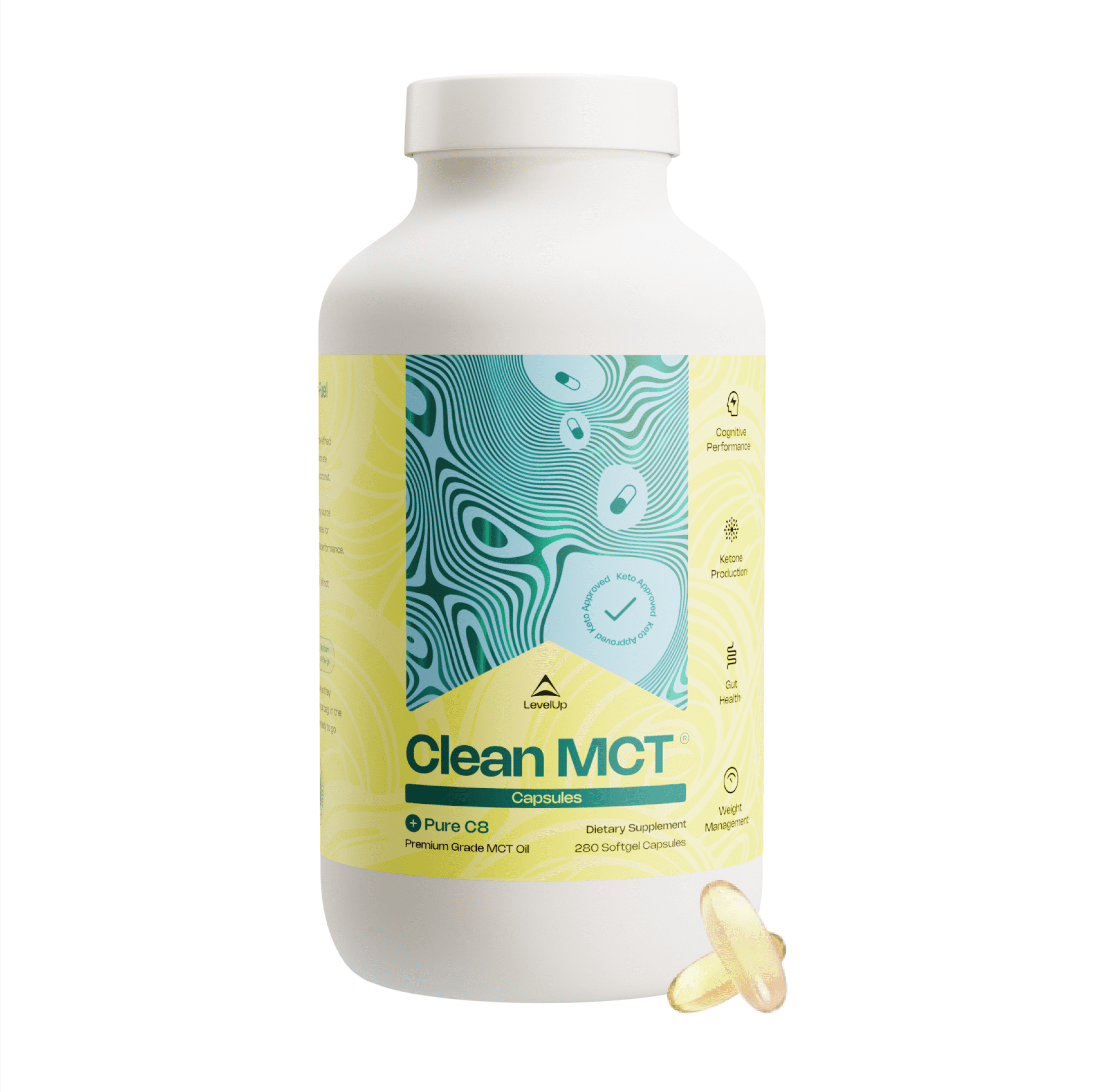 LevelUp Clean MCT Oil Capsules: 100% Pure C8 | Best Ketogenic Supplement | Ultimate Keto Coffee ...