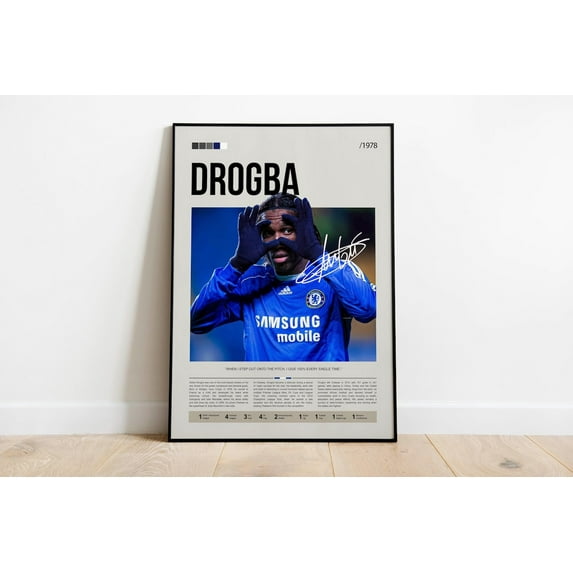 Clean Minimal Football Wall Art Didier Drogba Number 11 Jersey Design ...