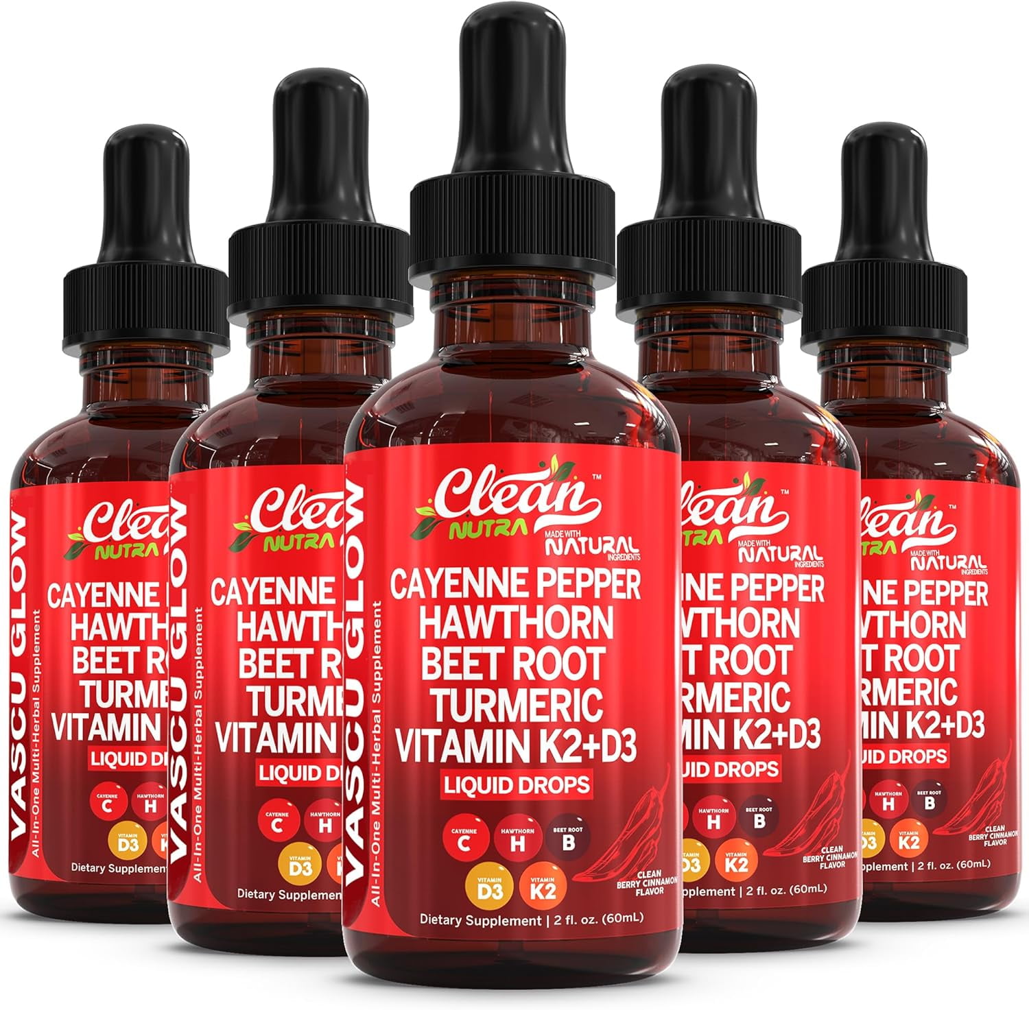 Clean Nutra Cayenne Pepper Drops Supplement Liquid + Hawthorn Berry ...