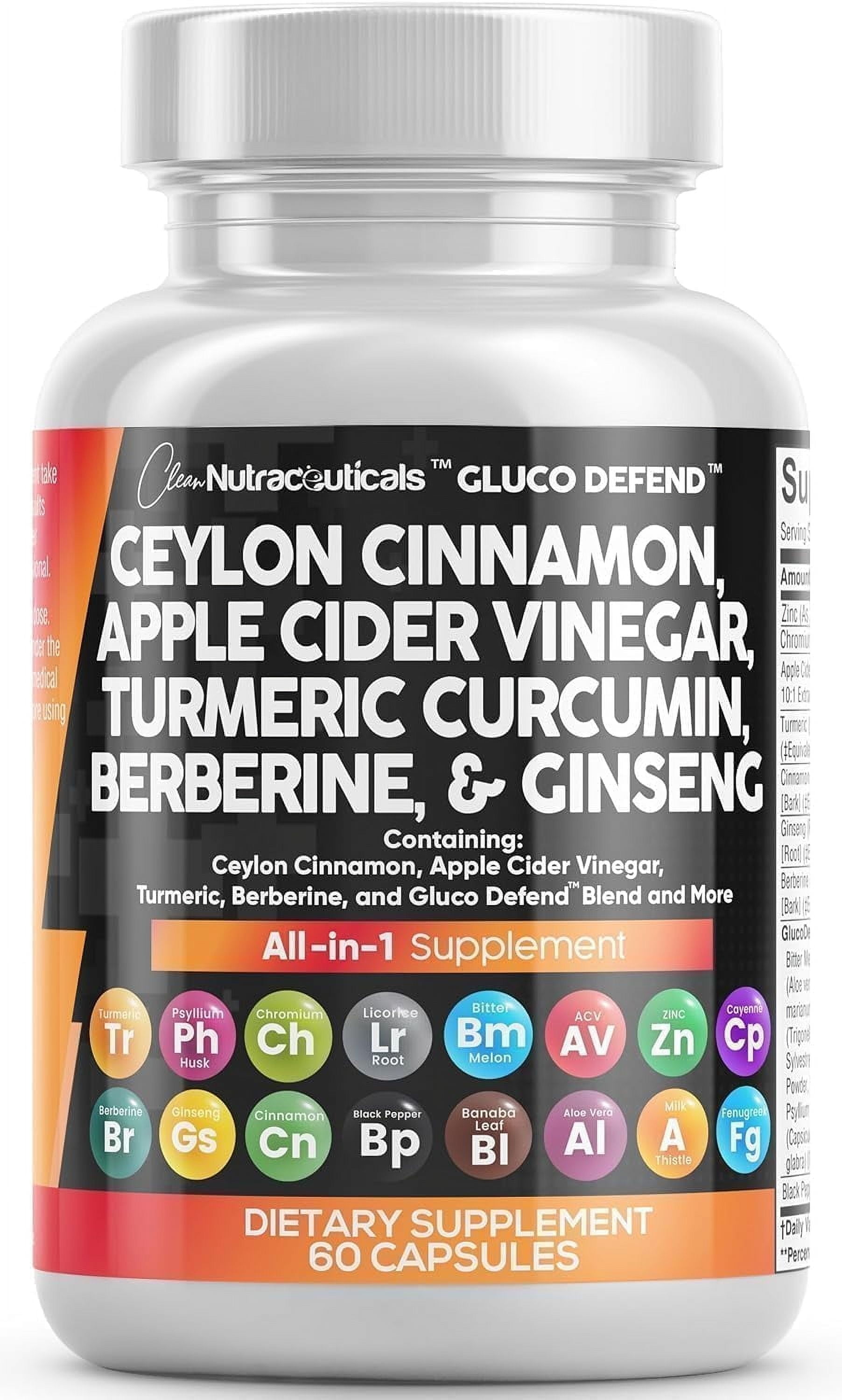 Clean Nutraceuticals Ceylon Cinnamon, Apple Cider Vinegar, Turmeric ...