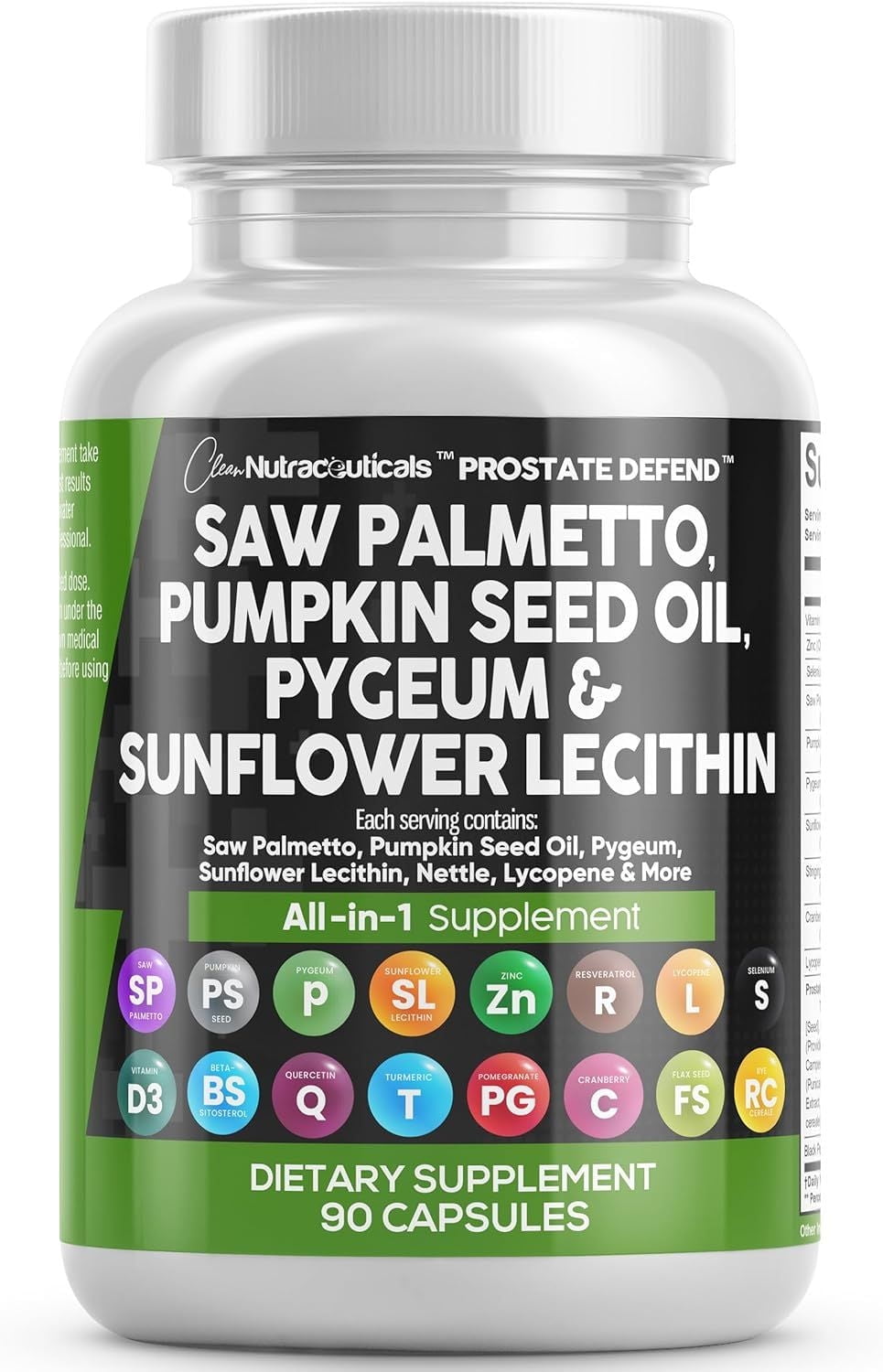 Clean Nutraceuticals Saw Palmetto Pumpkin Seed Oil Pygeum Sunflower Lecithin Stinging Nettle ...