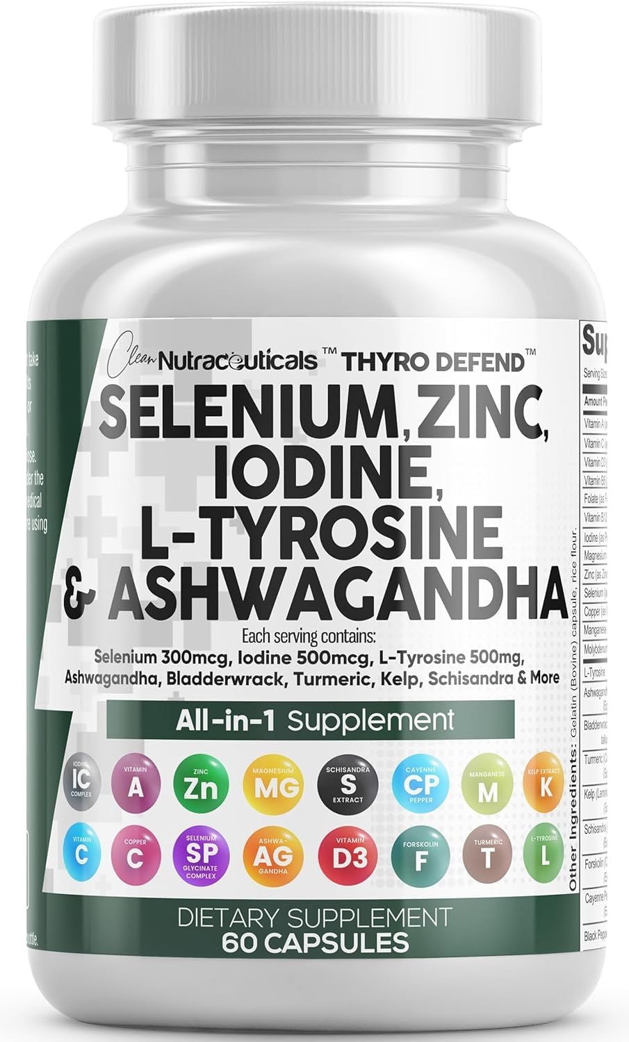 Advanced Thyroid Support with Selenium, Zinc, Iodine, L-Tyrosine ...