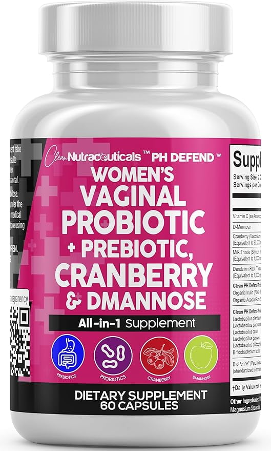Clean Nutraceuticals Vaginal Probiotics for Women with Cranberry D ...