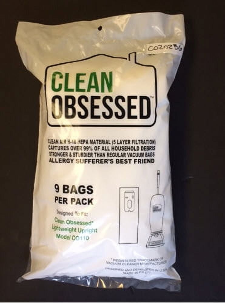 Clean Obsessed Co202 Ltwt Upt HEPA Filter Bags 9/pk - Walmart.com