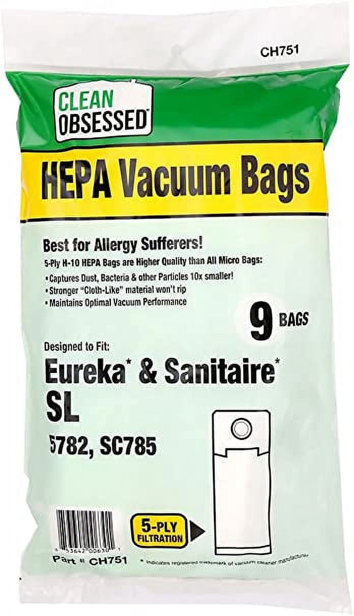 Clean Obsessed H-10 HEPA Bags Fits Eureka & Sanitaire SL 5782, SC785 ...