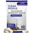 Clean People Dishwasher Detergent Tablets - Fragrance Free, 60 Pack ...