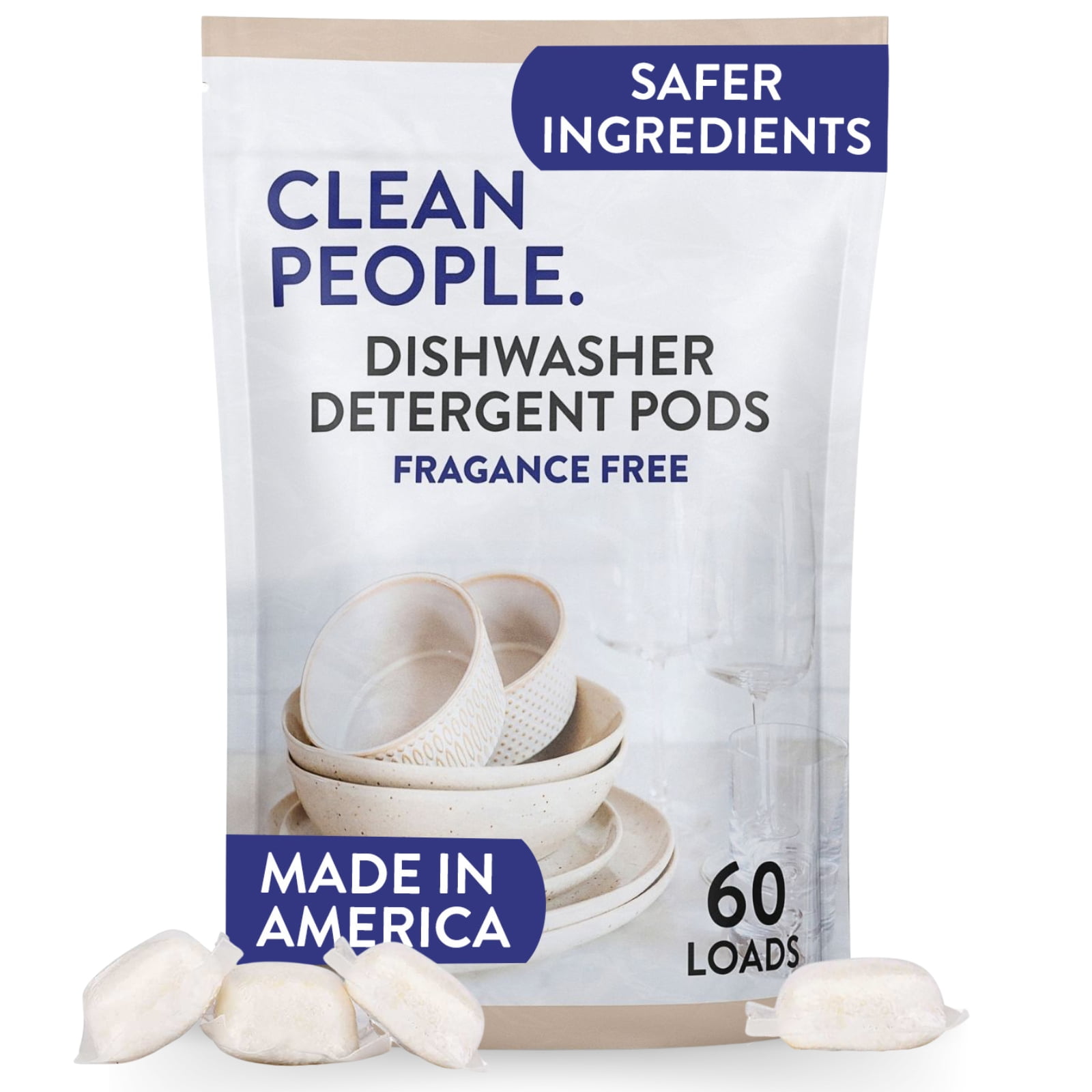 Clean People All Natural Dishwasher Detergent Pods - Power Wash, Cuts ...