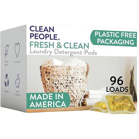 Clean People Laundry Detergent Pods, Fresh Scent, Gentle, 96 Pack ...
